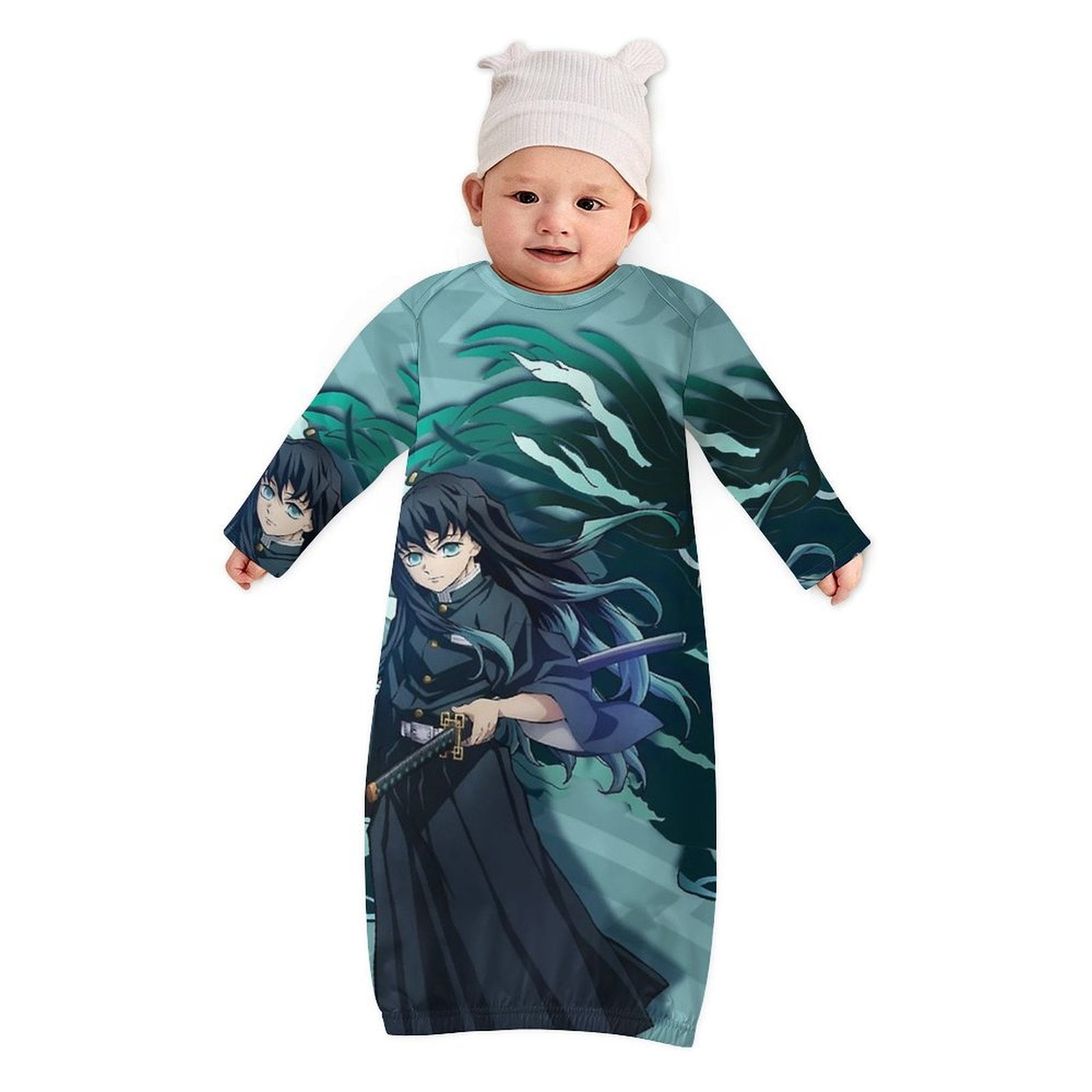 Demon Slayer Muichiro Tokito Baby Boy And Girls Sleeper Gown Newborn to ...