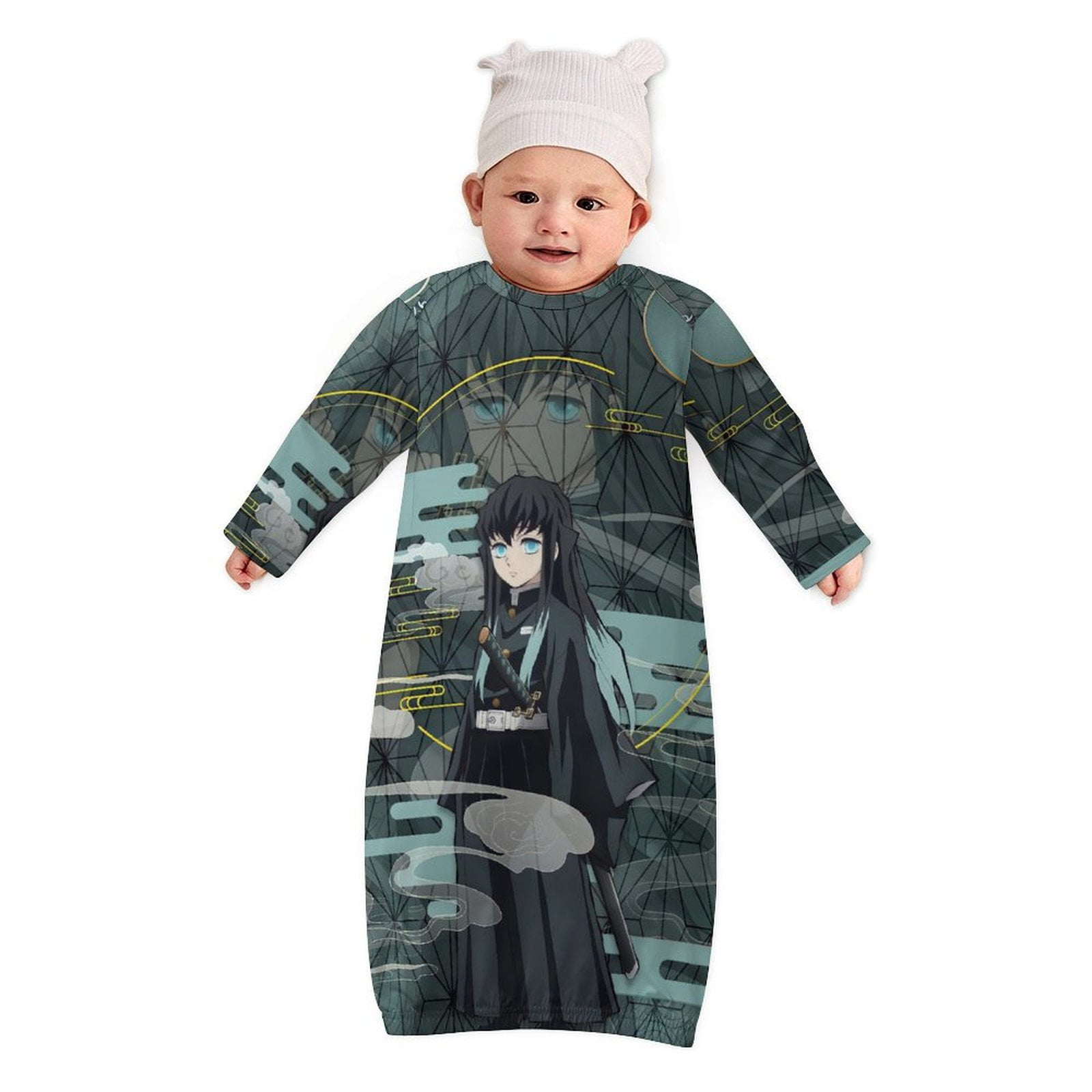 Demon Slayer Muichiro Tokito Baby Boy And Girls Sleeper Gown Newborn to ...