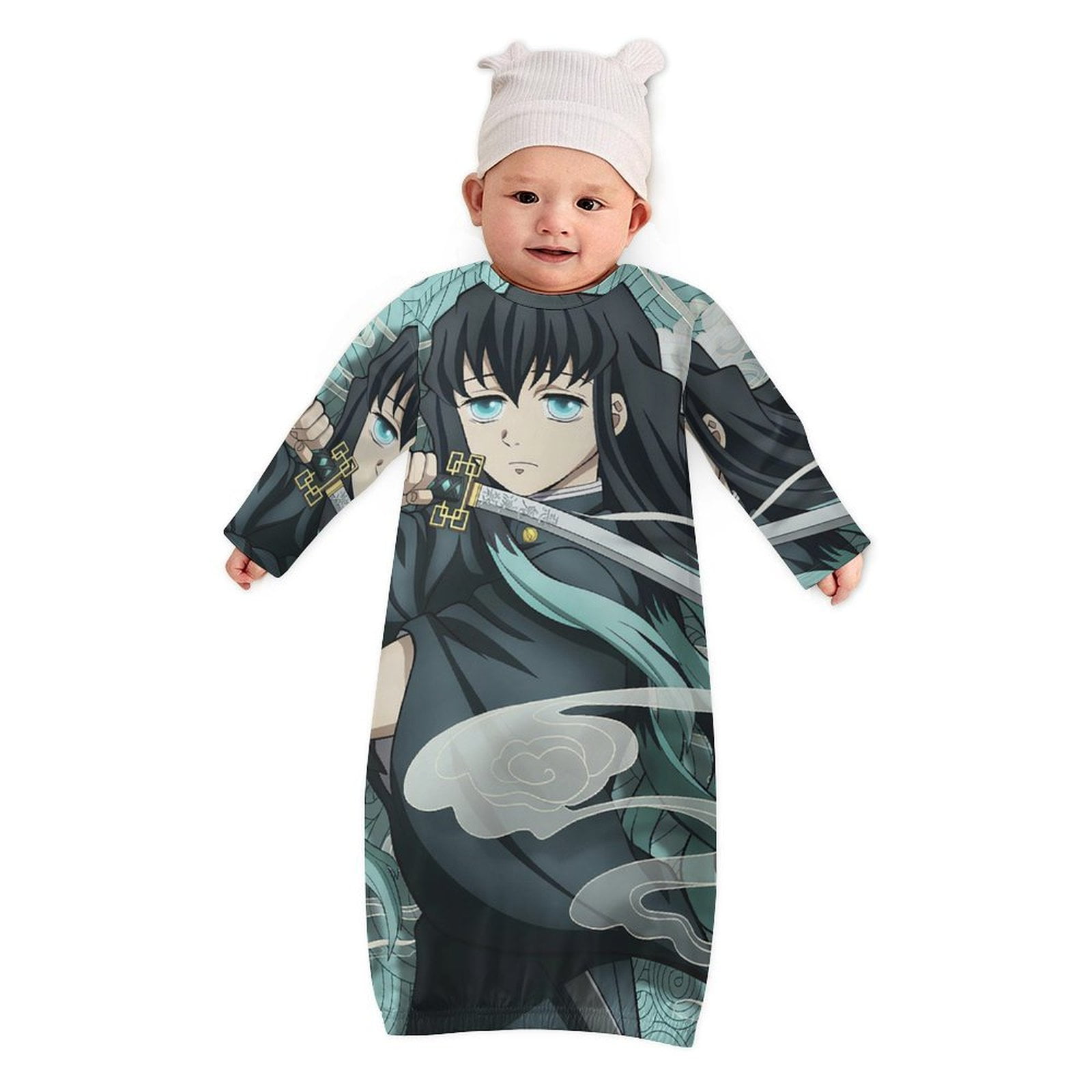 Demon Slayer Muichiro Tokito Baby Boy And Girls Sleeper Gown Newborn to ...