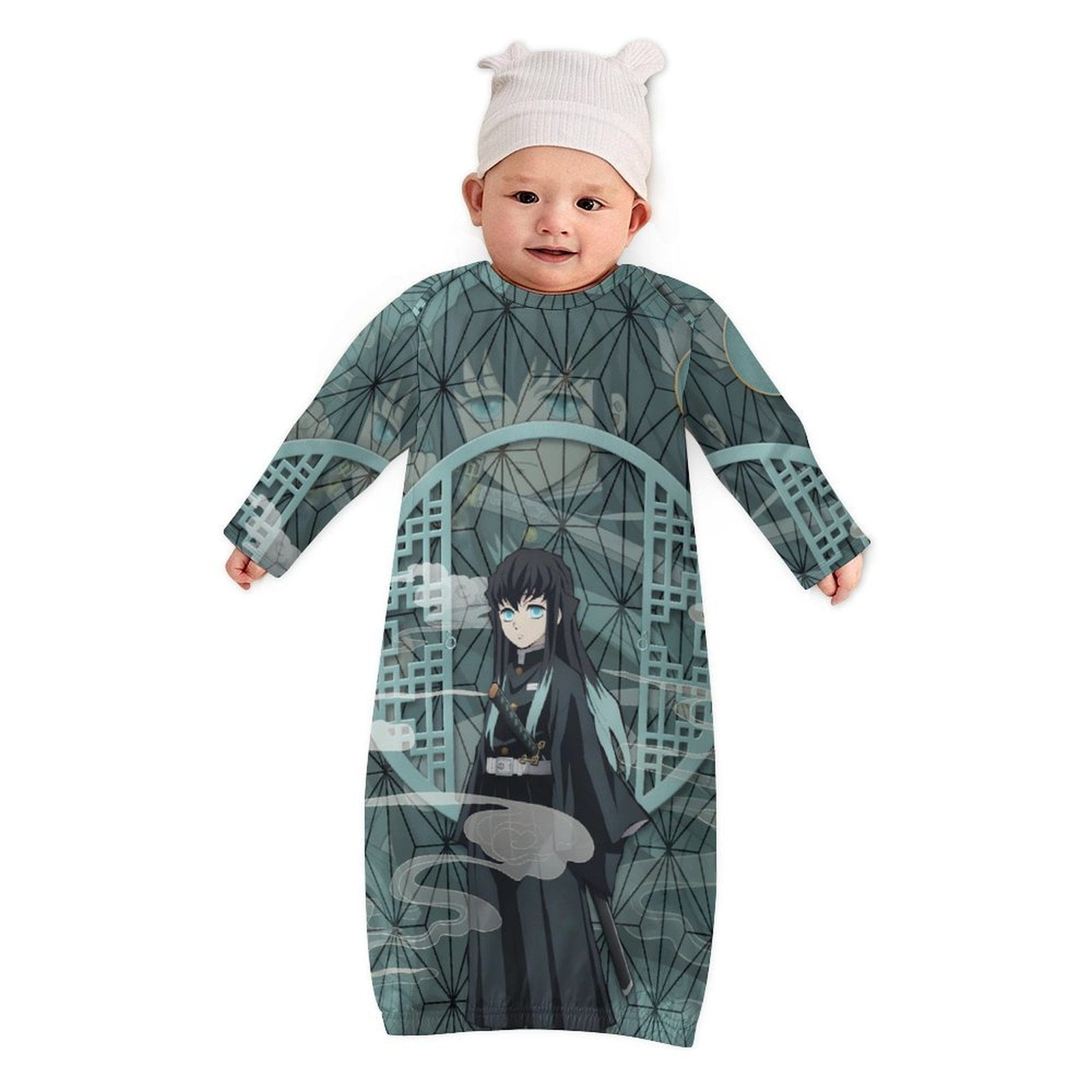 Demon Slayer Muichiro Tokito Baby Boy And Girls Sleeper Gown Newborn to ...