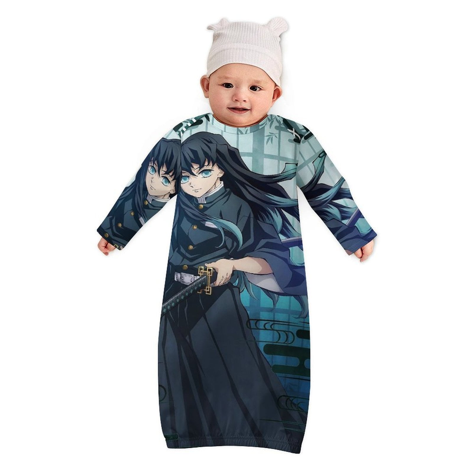 Demon Slayer Muichiro Tokito Baby Boy And Girls Sleeper Gown Newborn to ...