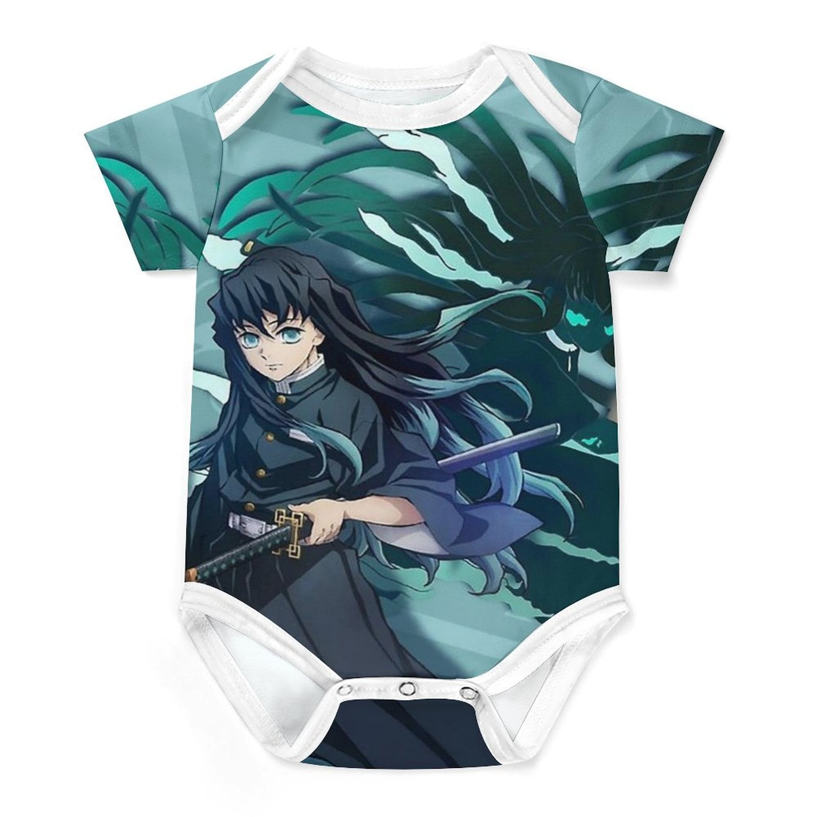 Demon Slayer Muichiro Tokito Baby Boy Girl Short Sleeve Rompers ...