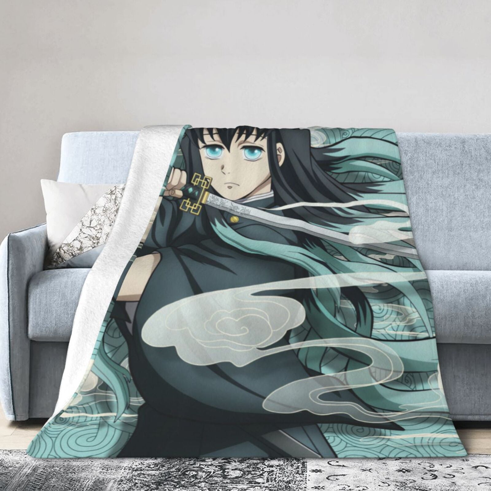 Demon Slayer Muichiro Tokito Blanket Soft Warm Blanket Thermal Flannel ...