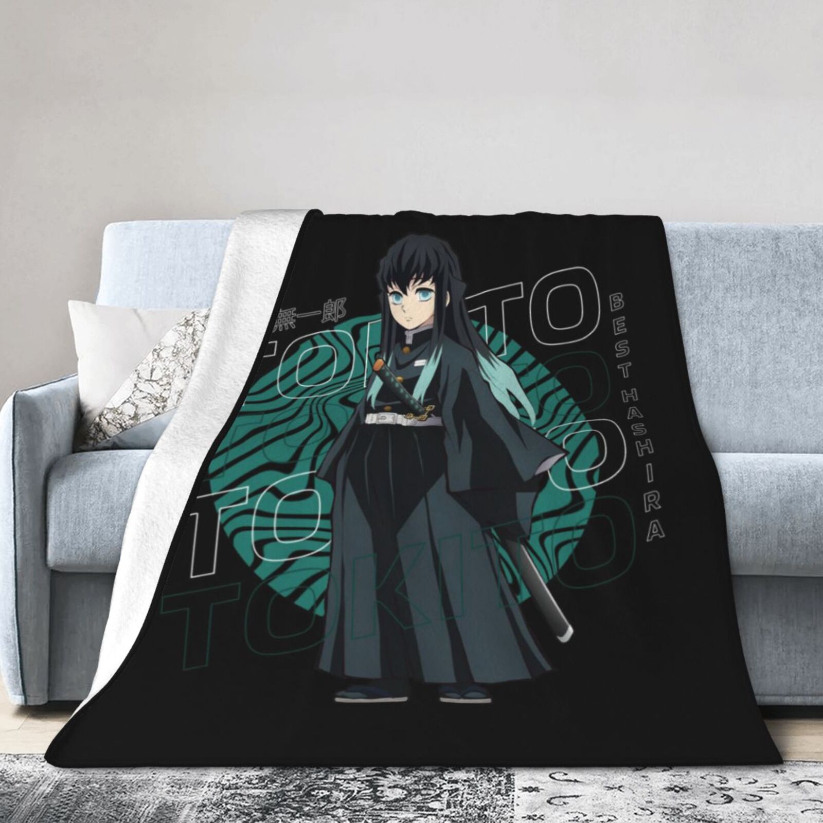Demon Slayer Muichiro Tokito Blanket Soft Warm Blanket Thermal Flannel ...
