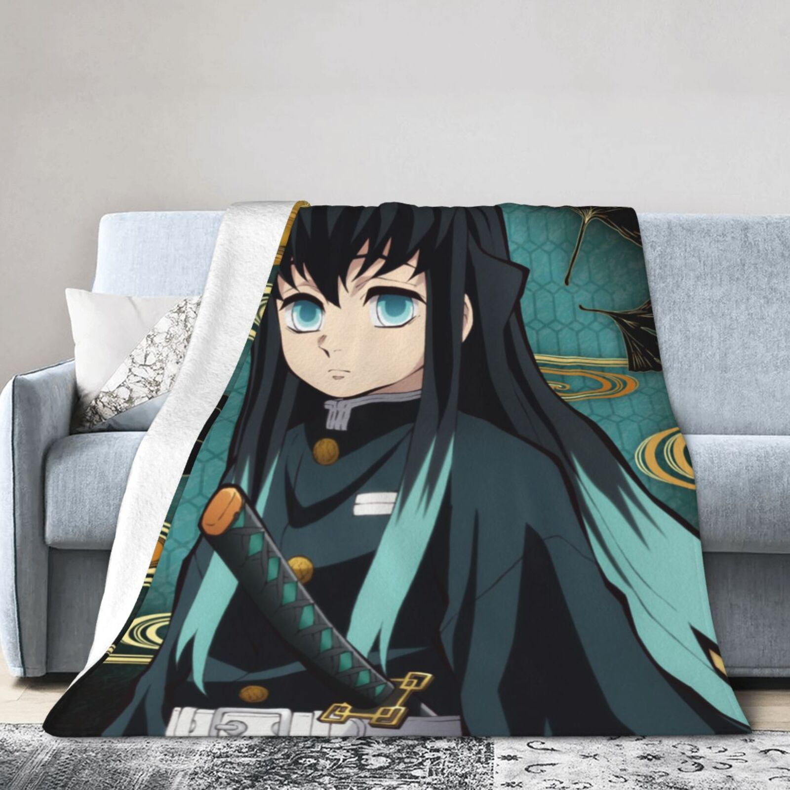 Demon Slayer Muichiro Tokito Blanket Soft Warm Blanket Thermal Flannel ...