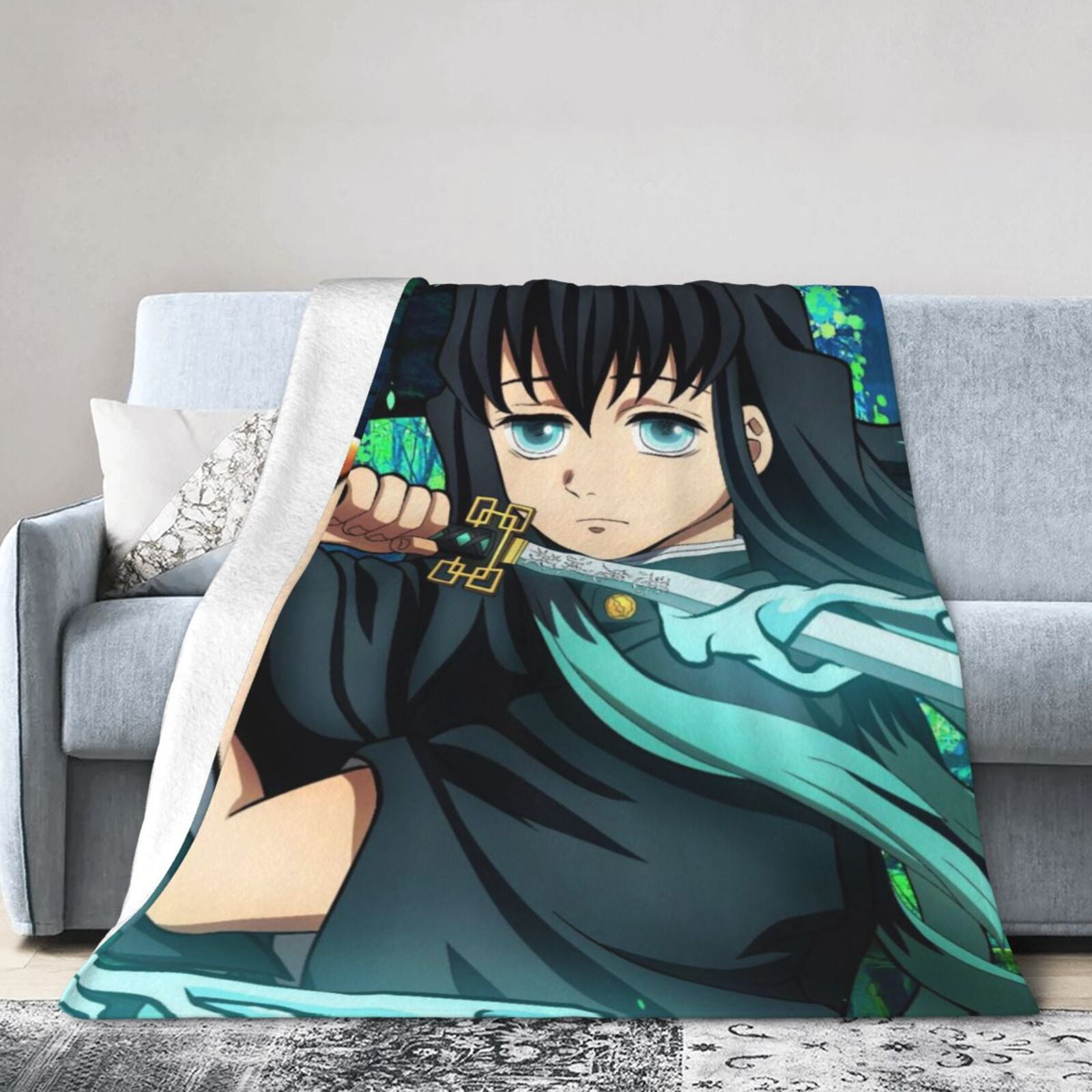 Demon Slayer Muichiro Tokito Blanket Soft Warm Blanket Thermal Flannel ...