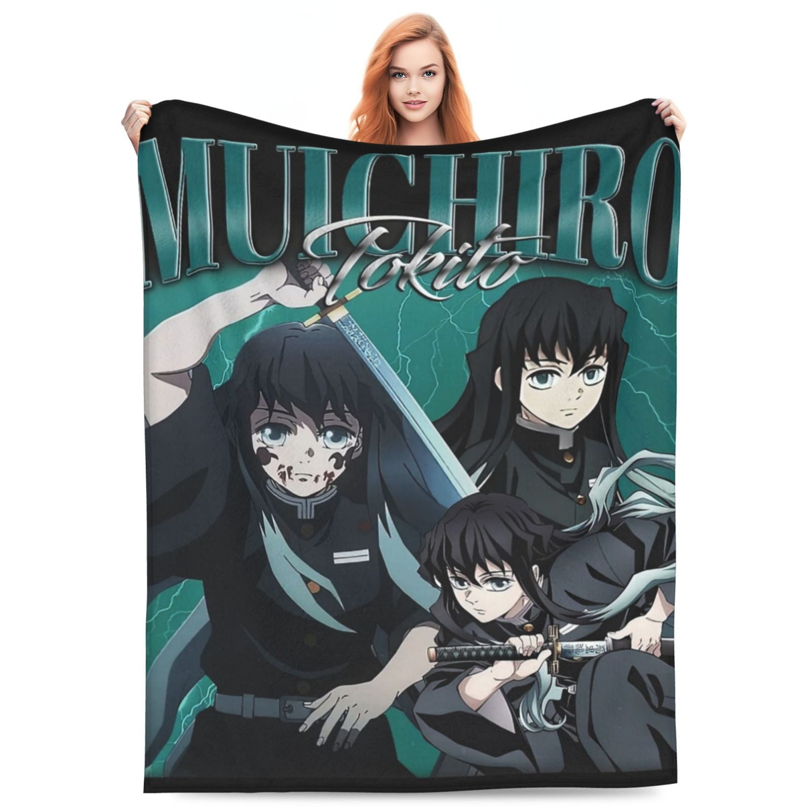 Demon Slayer Muichiro Tokito Blankets Flannel Fleece Warm Soft Throw ...