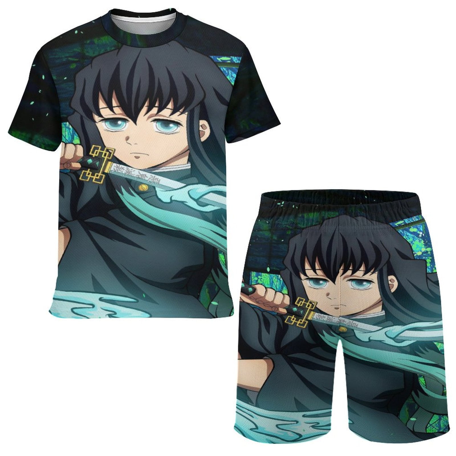Demon Slayer Muichiro Tokito Boys Girls Short Sleeve Mesh T-Shirt And ...