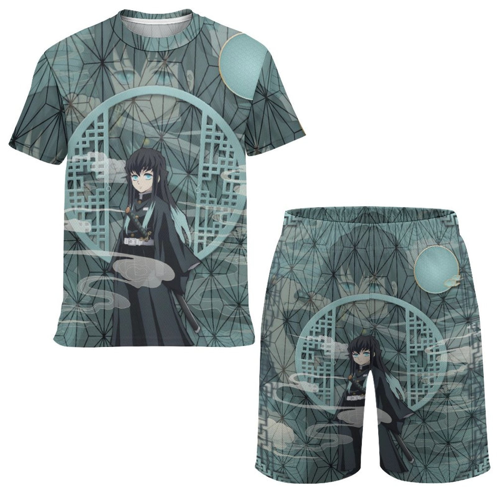 Demon Slayer Muichiro Tokito Boys Girls Short Sleeve Mesh T-Shirt And ...