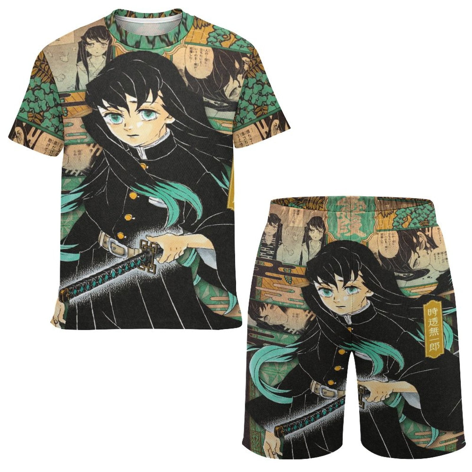 Demon Slayer Muichiro Tokito Boys Girls Short Sleeve Mesh T-Shirt And ...