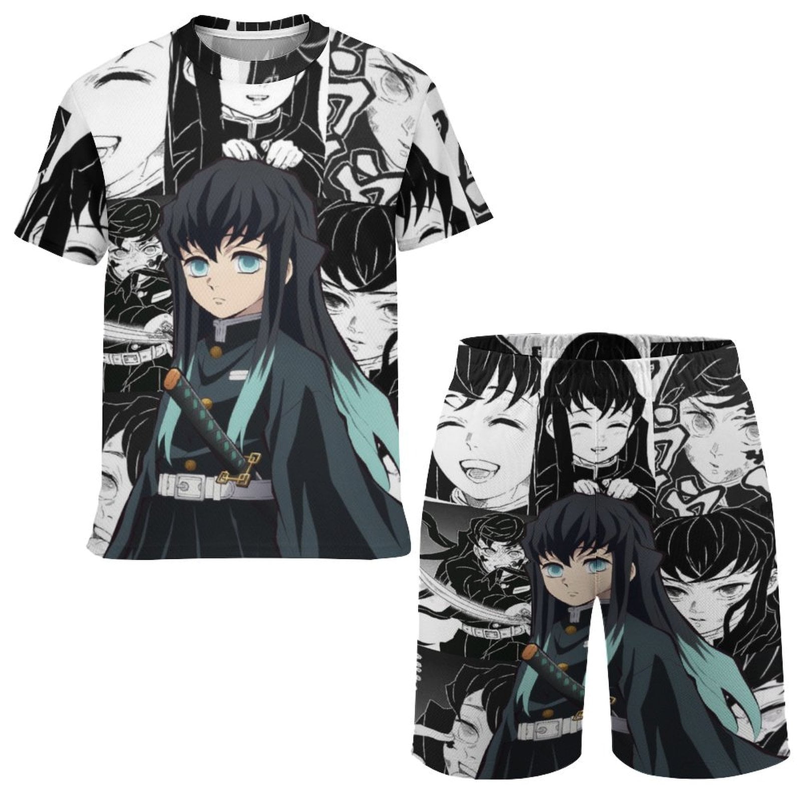 Demon Slayer Muichiro Tokito Boys Girls Short Sleeve Mesh T-Shirt And ...