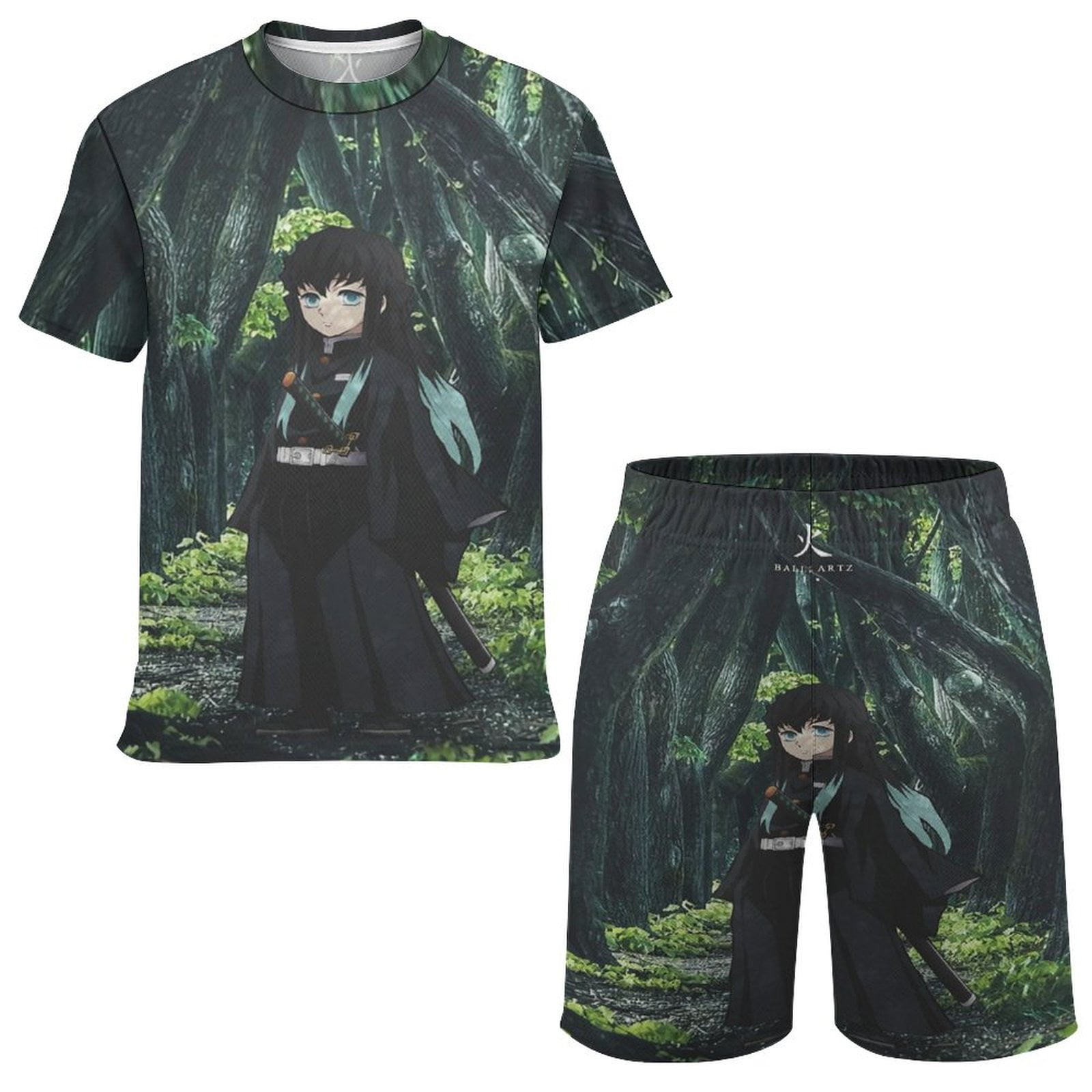 Demon Slayer Muichiro Tokito Boys Girls Short Sleeve Mesh T-Shirt And ...