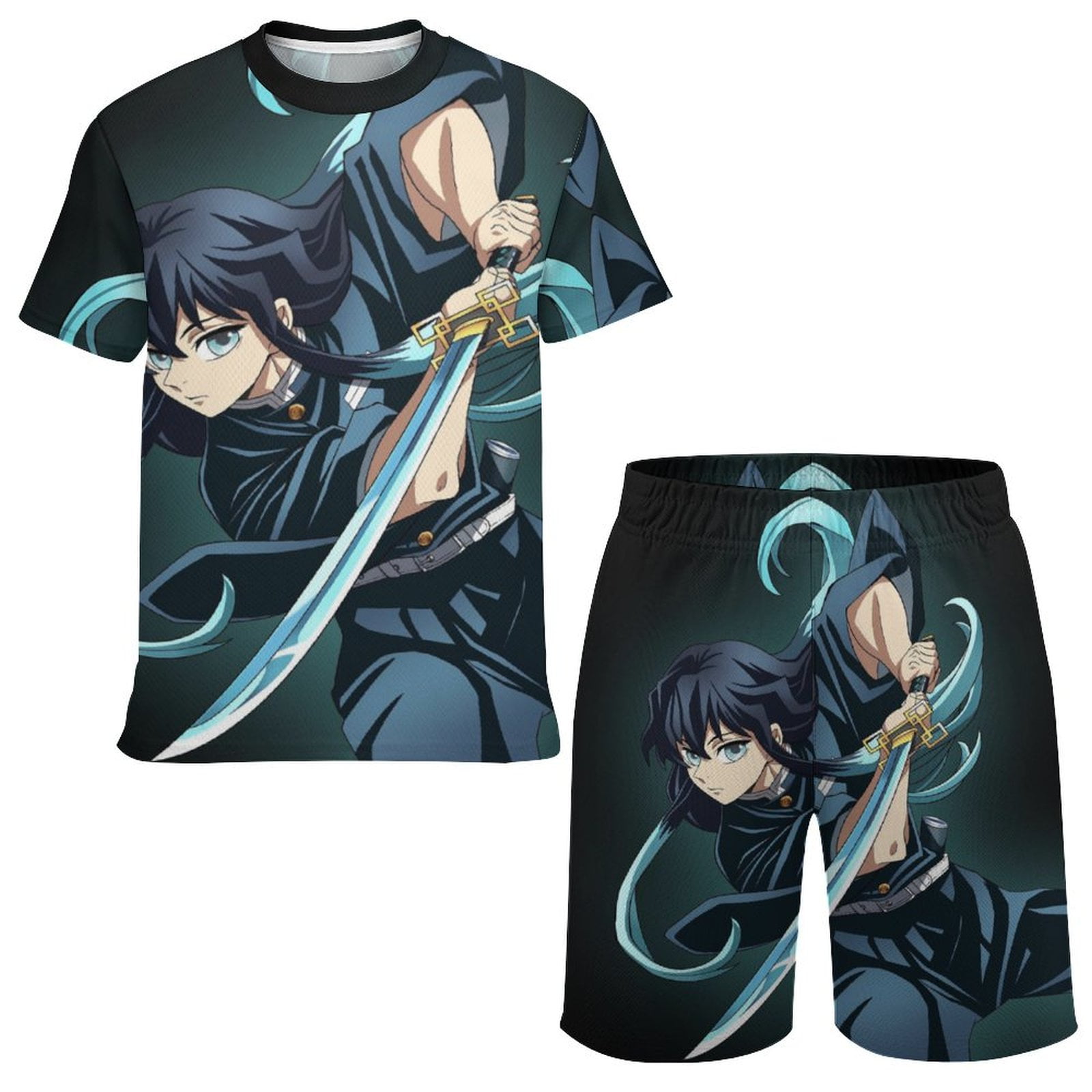 Demon Slayer Muichiro Tokito Boys Girls Short Sleeve Mesh T-Shirt And ...