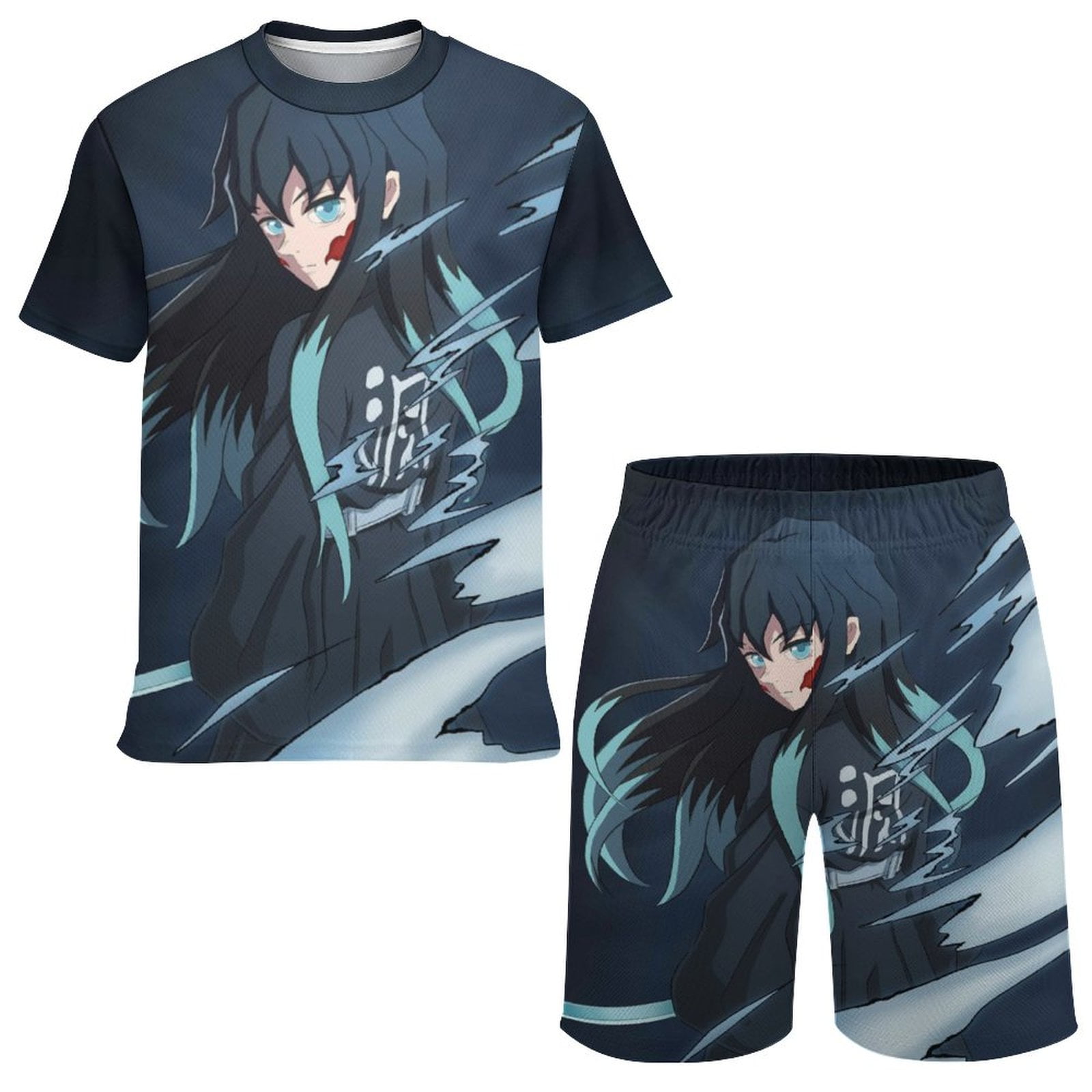 Demon Slayer Muichiro Tokito Boys Girls Short Sleeve Mesh T-Shirt And ...