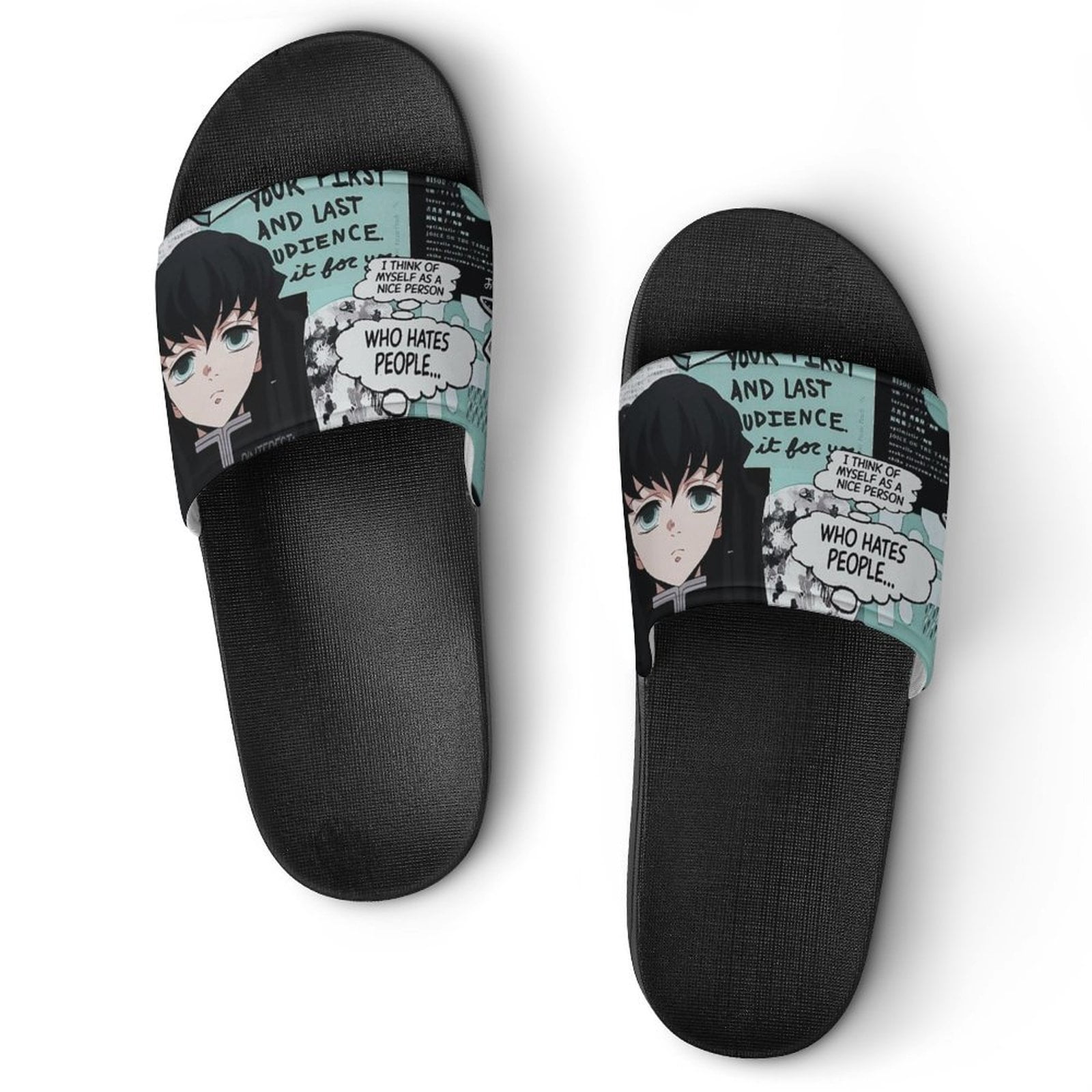 Demon Slayer Muichiro Tokito Boys Slide Sandals, Comfort Casual Pool ...