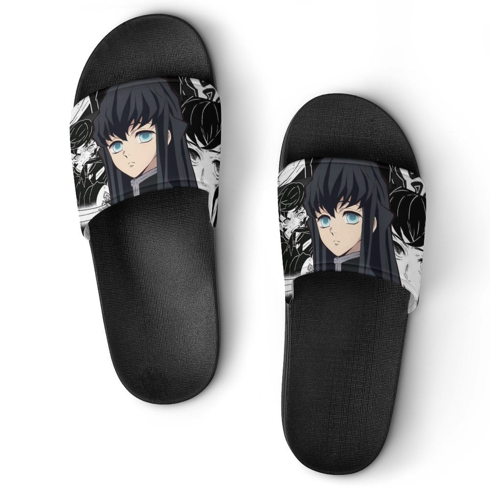 Demon Slayer Muichiro Tokito Boys Slide Sandals, Comfort Casual Pool ...