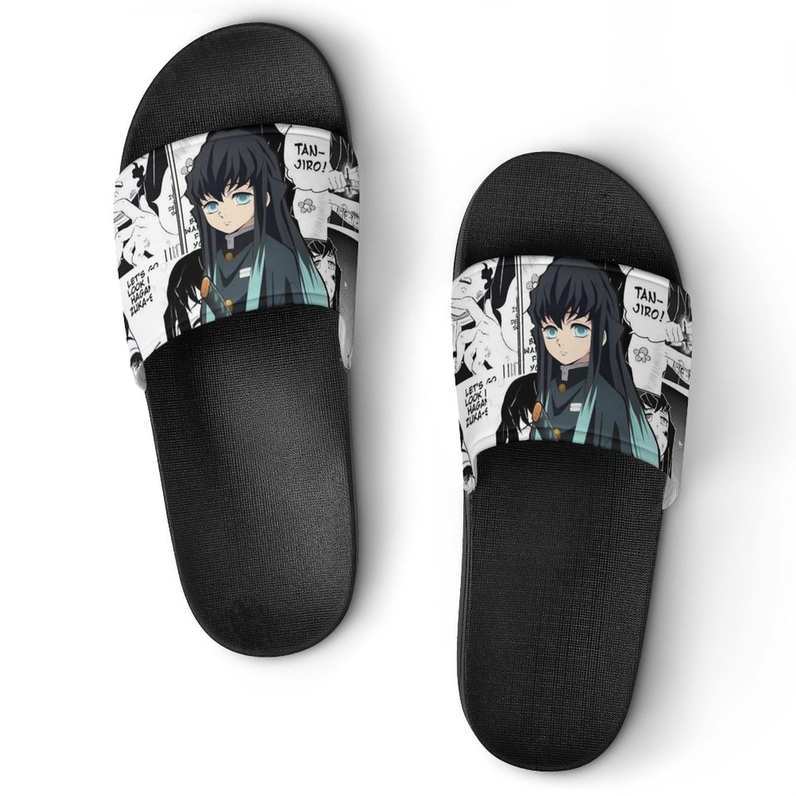 Demon Slayer Muichiro Tokito Boys Slide Sandals, Comfort Casual Pool ...
