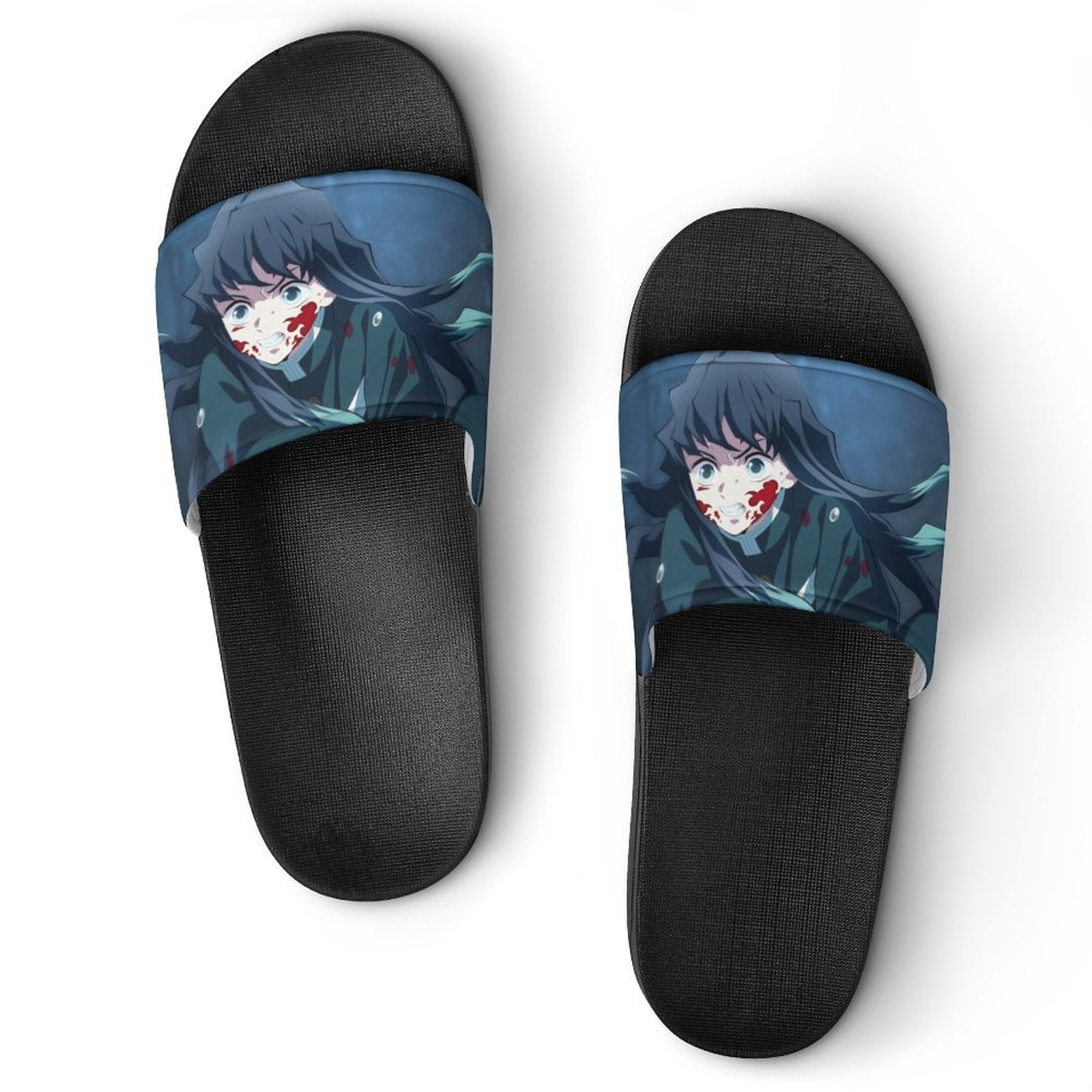 Demon Slayer Muichiro Tokito Boys Slide Sandals, Comfort Casual Pool ...
