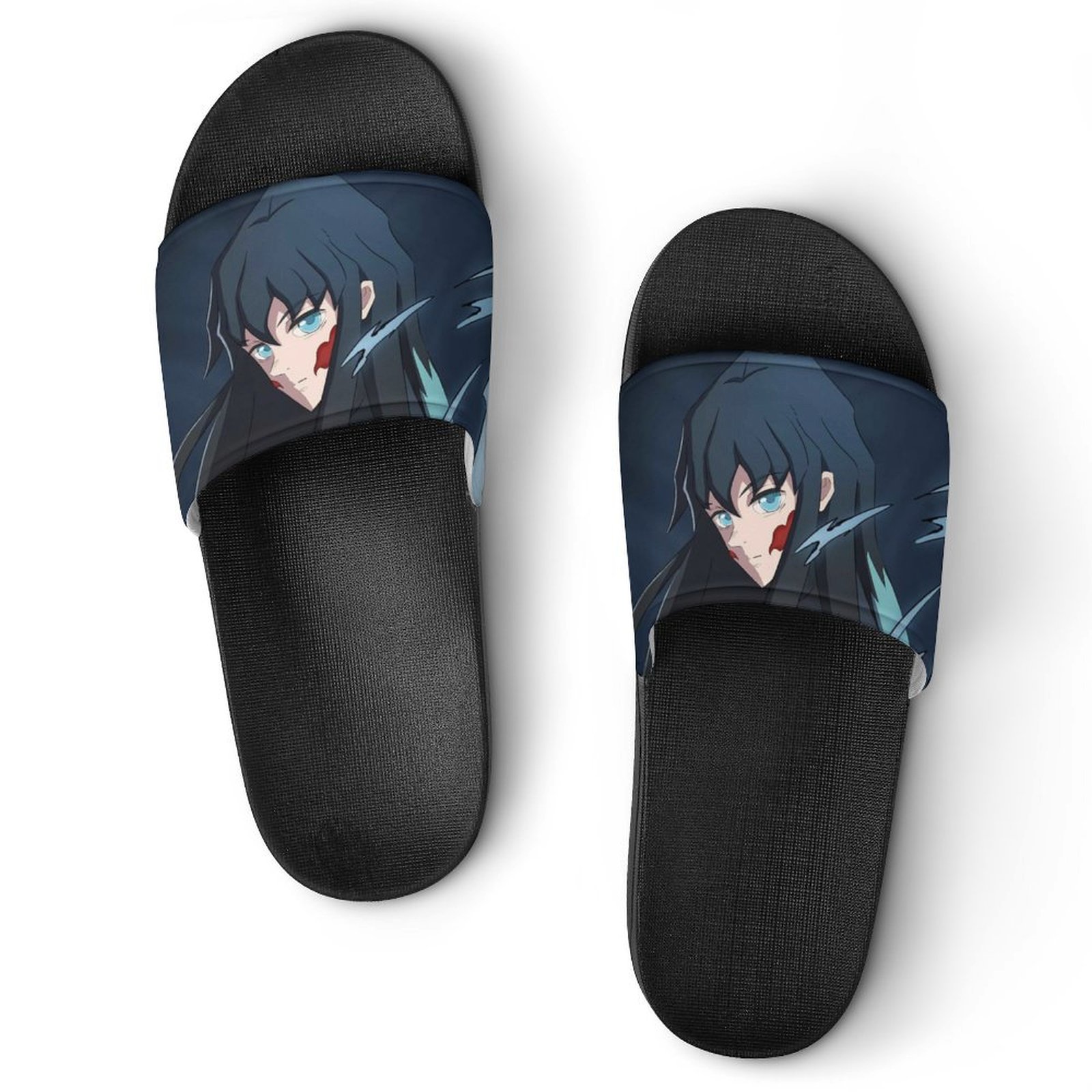 Demon Slayer Muichiro Tokito Boys Slide Sandals, Comfort Casual Pool ...