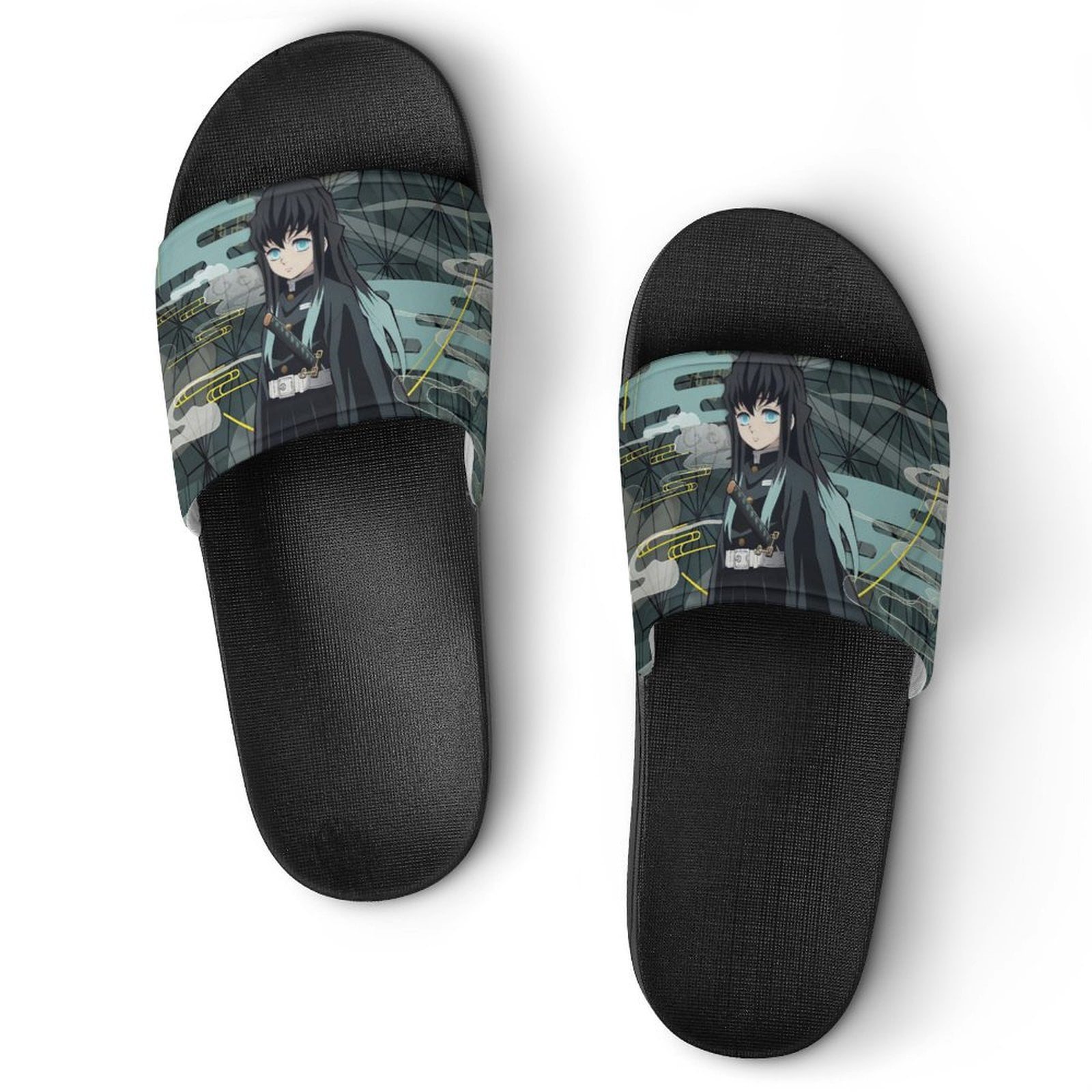 Demon Slayer Muichiro Tokito Boys Slide Sandals, Comfort Casual Pool ...