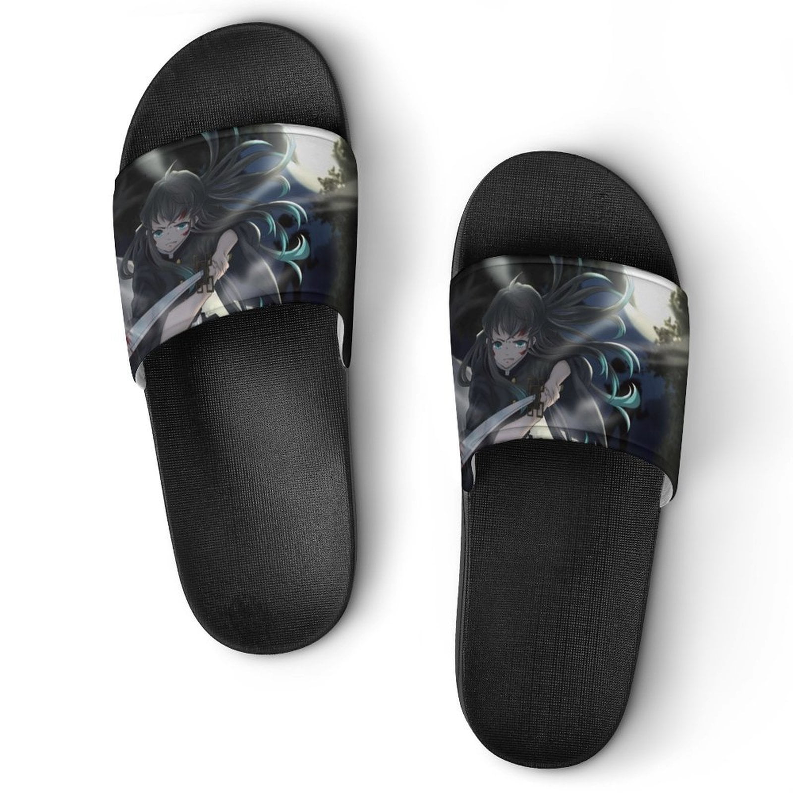 Demon Slayer Muichiro Tokito Boys Slide Sandals, Comfort Casual Pool ...