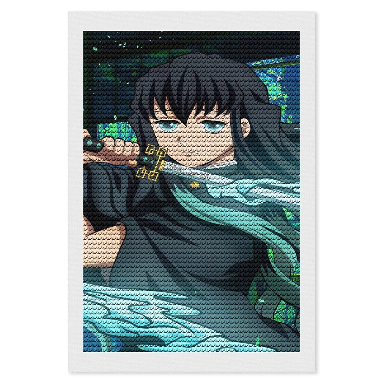 Demon Slayer Muichiro Tokito Diamond Art Kits for Adults 5D Diamond Art ...