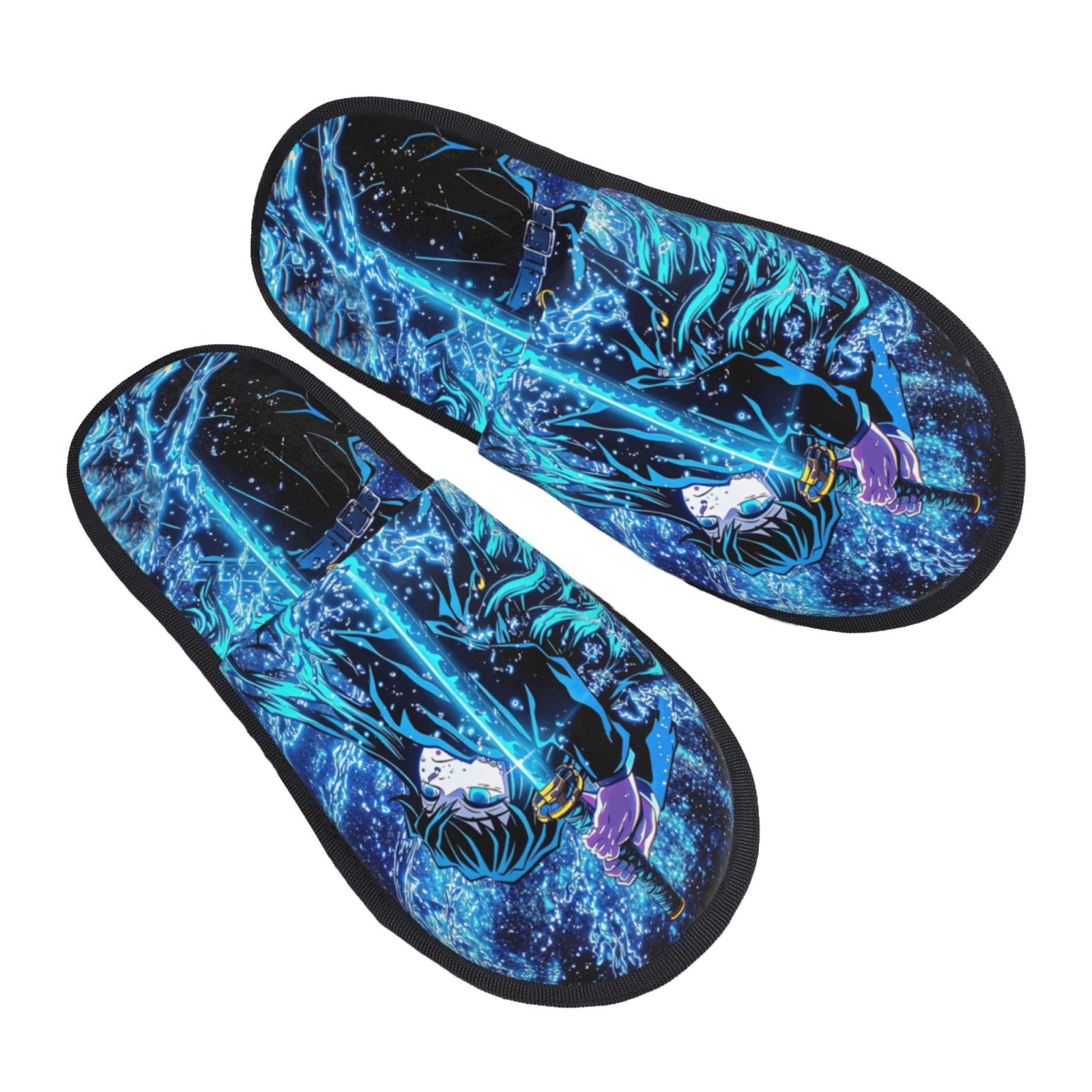 Demon Slayer Muichiro Tokito Furry Slippers For Men Women Fuzzy House ...