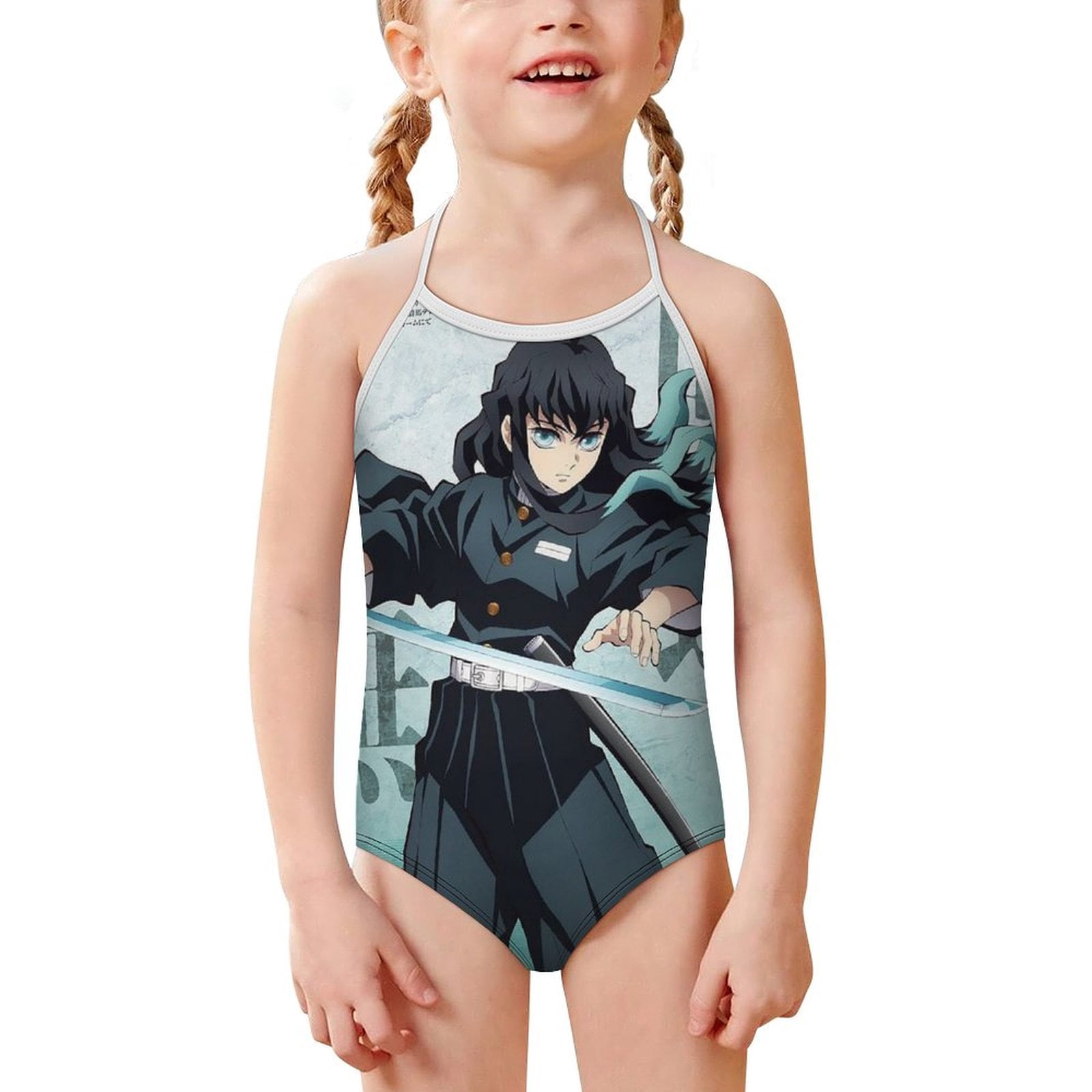Demon Slayer Muichiro Tokito Girls One Piece Swimsuits Summer Beach ...