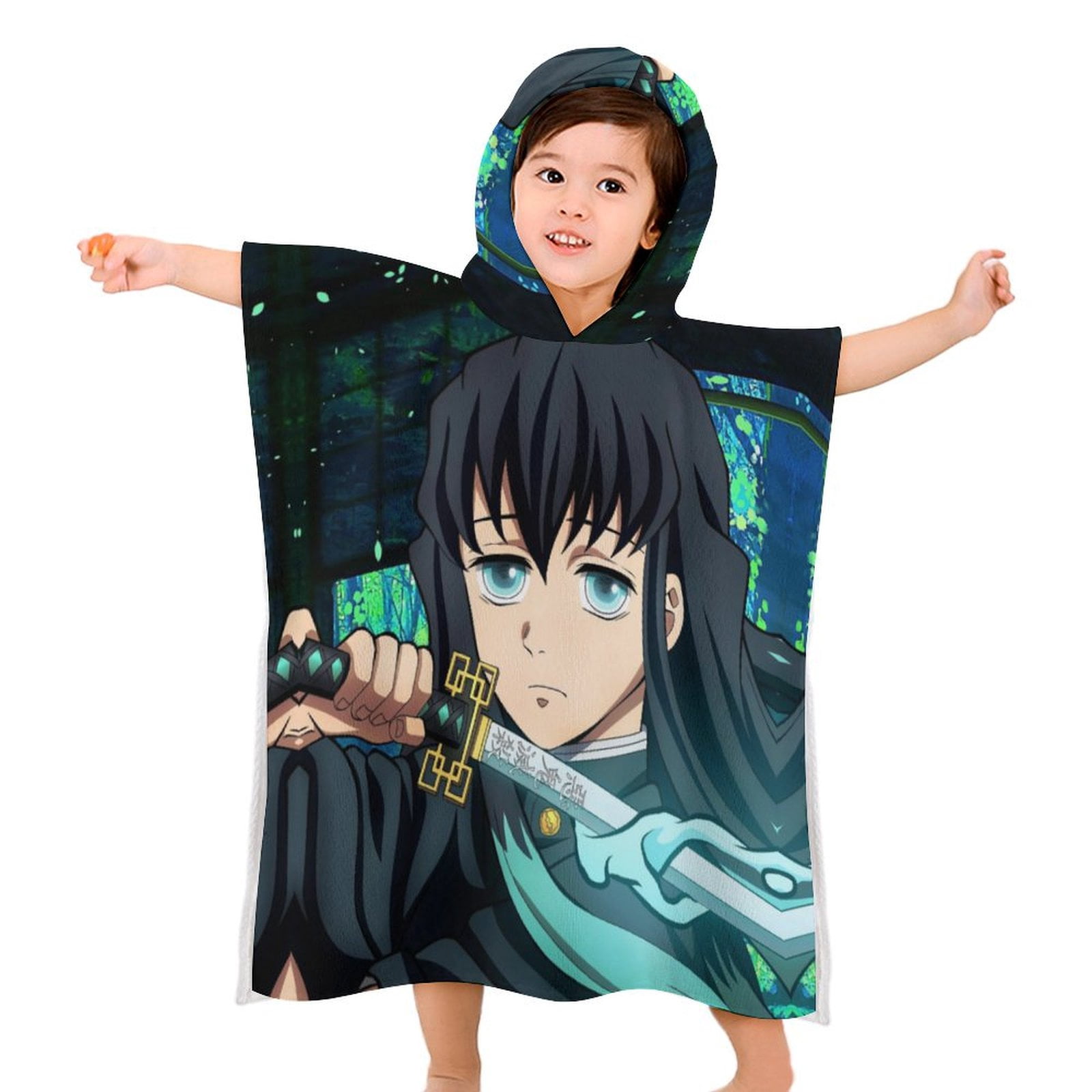 Demon Slayer Muichiro Tokito Hooded Kids Beach Towels - Toddler Bath ...