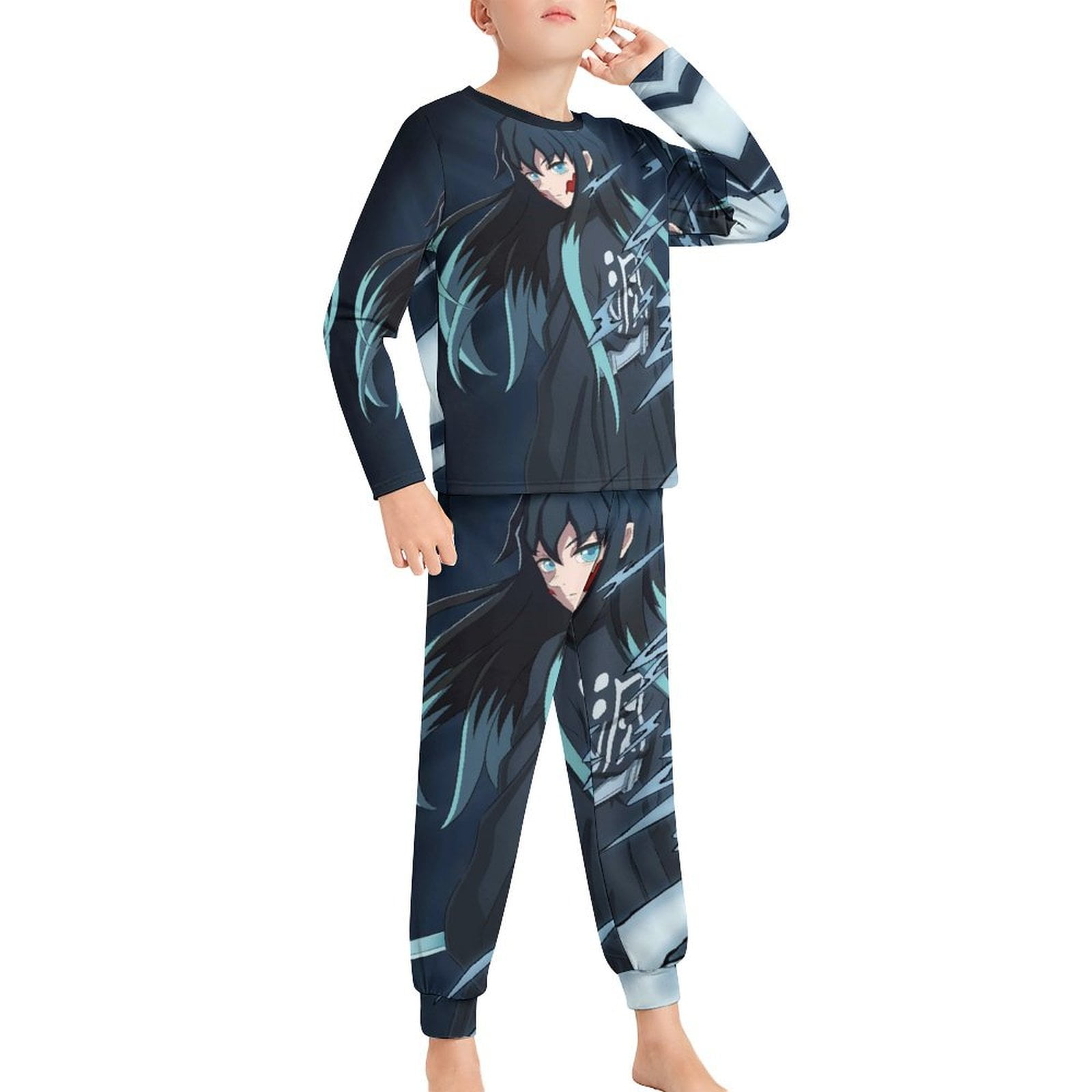 Demon Slayer Muichiro Tokito Ki-ds Pajamas 2 Piece Pjs Set Little Big Bo-ys Gi-rls Sleepwear ...