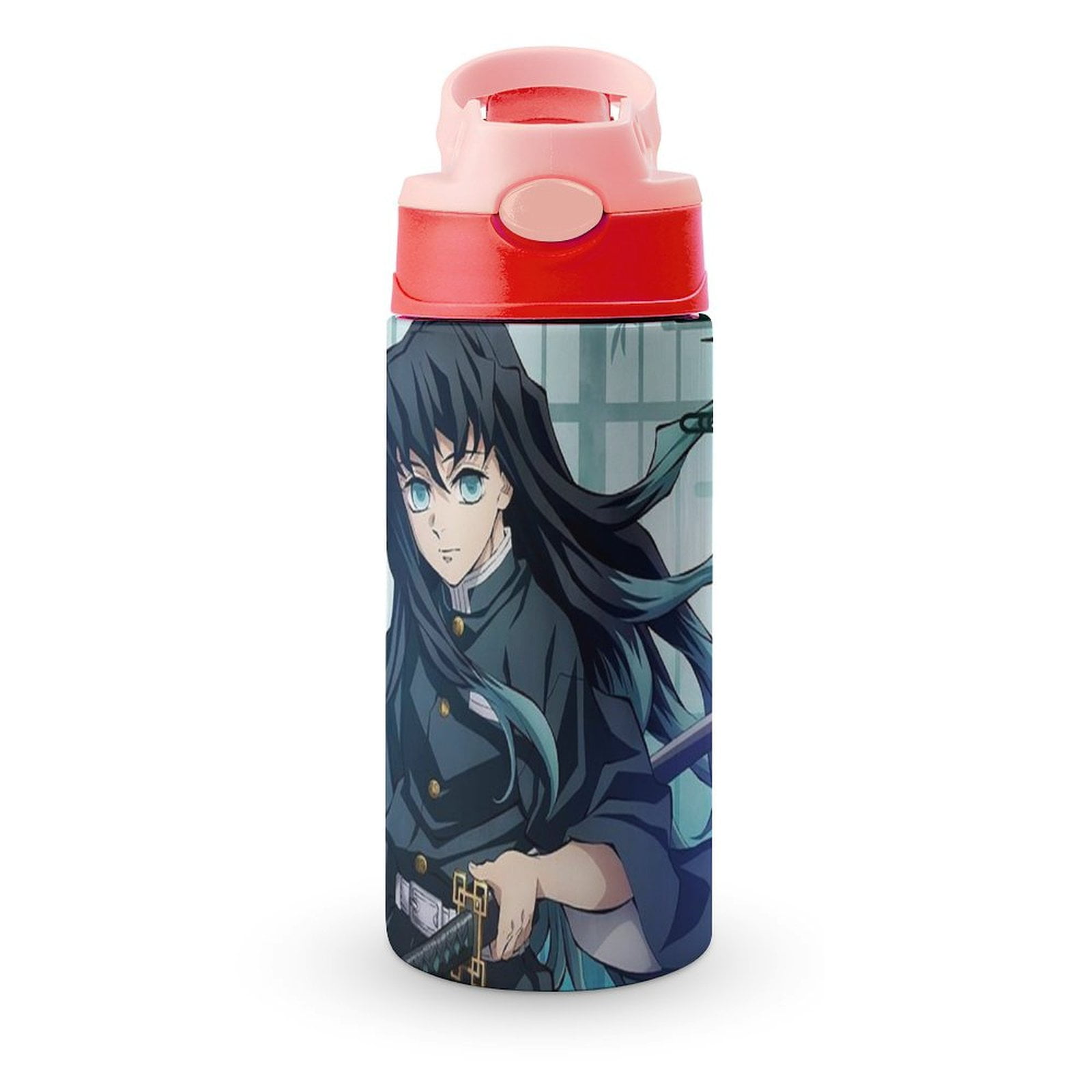 Demon Slayer Muichiro Tokito Kids Straw Water Bottle, Stainless Steel ...