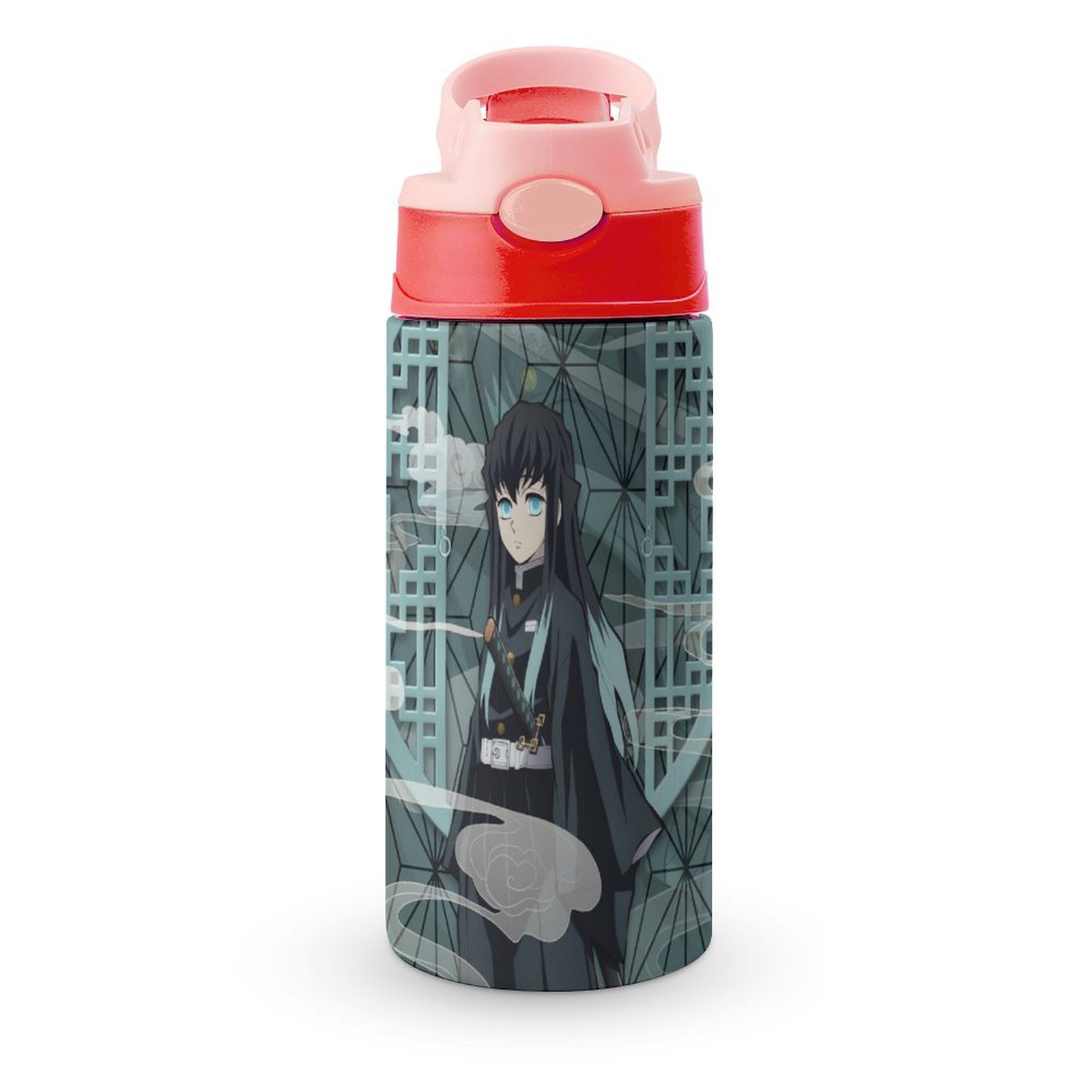 Demon Slayer Muichiro Tokito Kids Water Bottle with Silicone Straw And ...