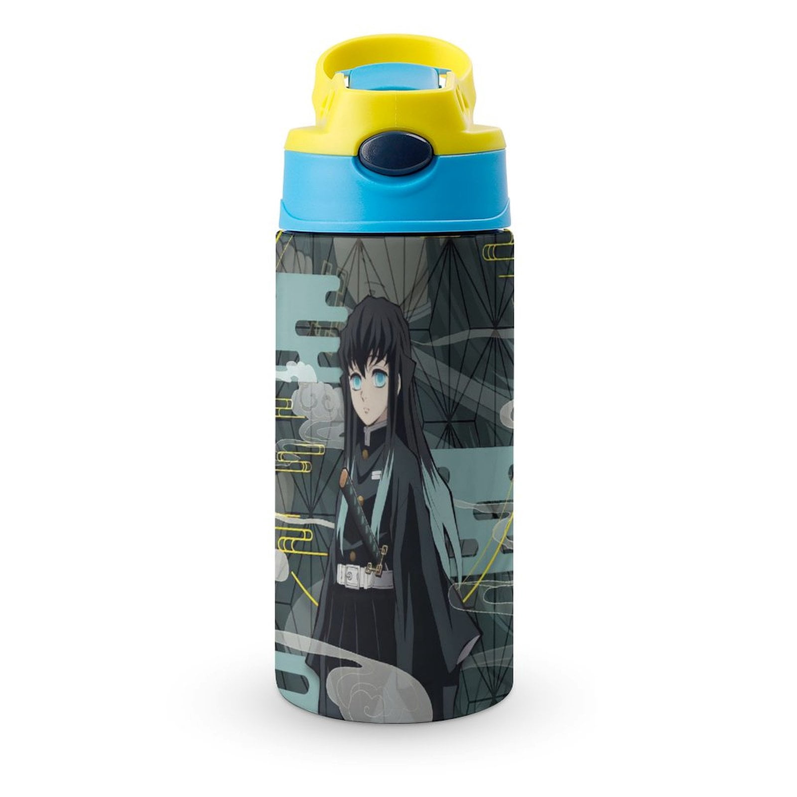Demon Slayer Muichiro Tokito Kids Water Bottle with Straw - Stainless ...