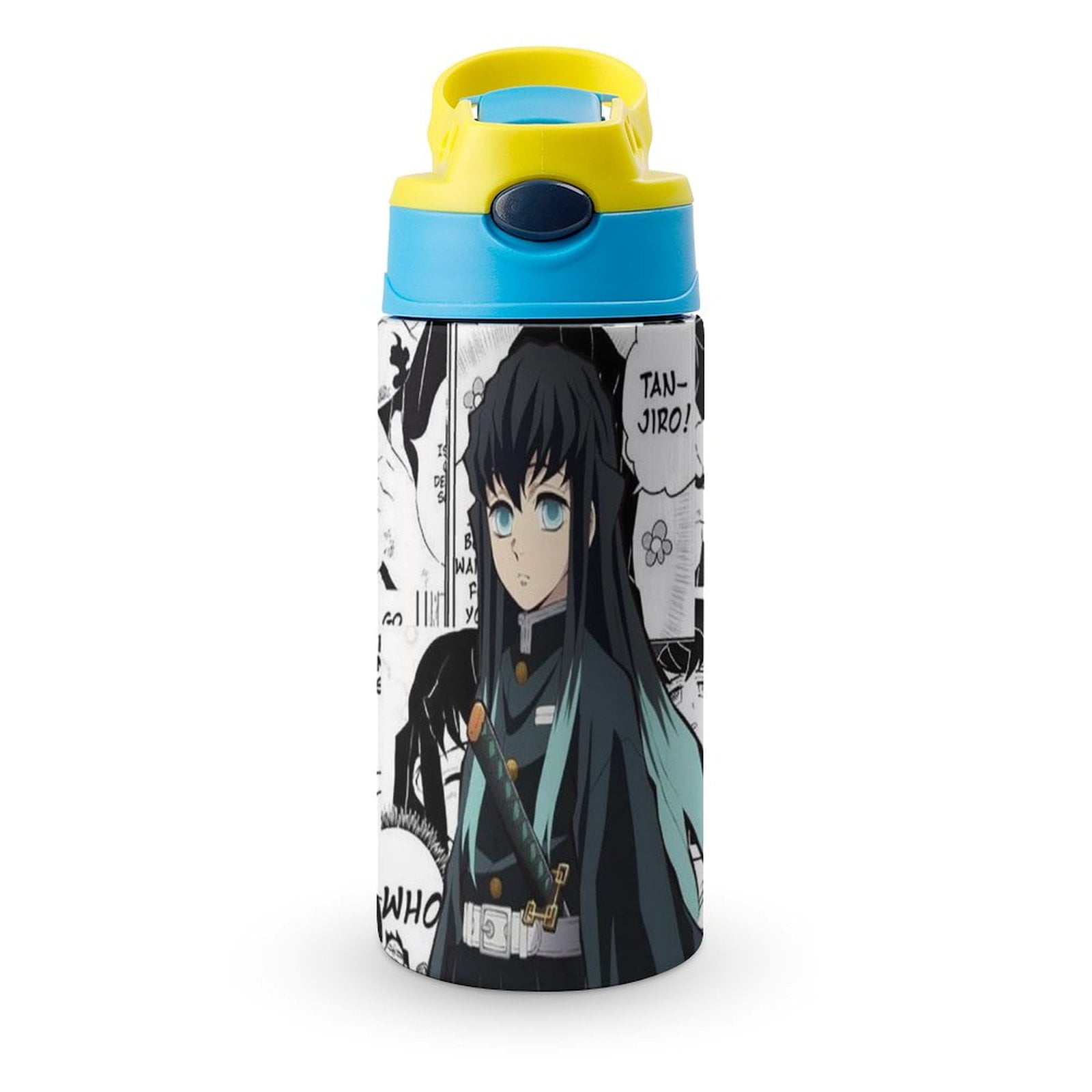 Demon Slayer Muichiro Tokito Kids Water Bottle with Straw - Stainless ...