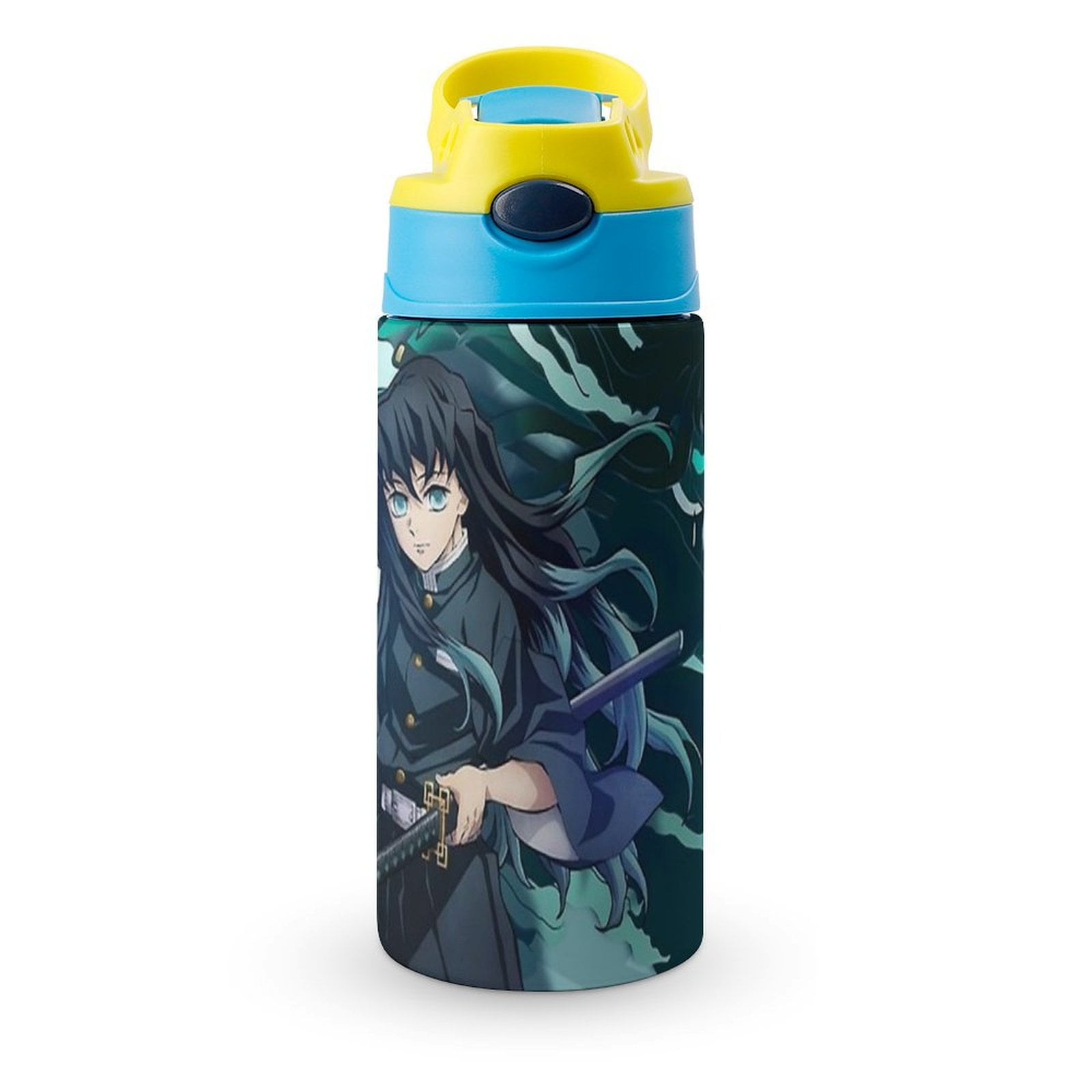 Demon Slayer Muichiro Tokito Kids Water Bottle with Straw - Stainless ...