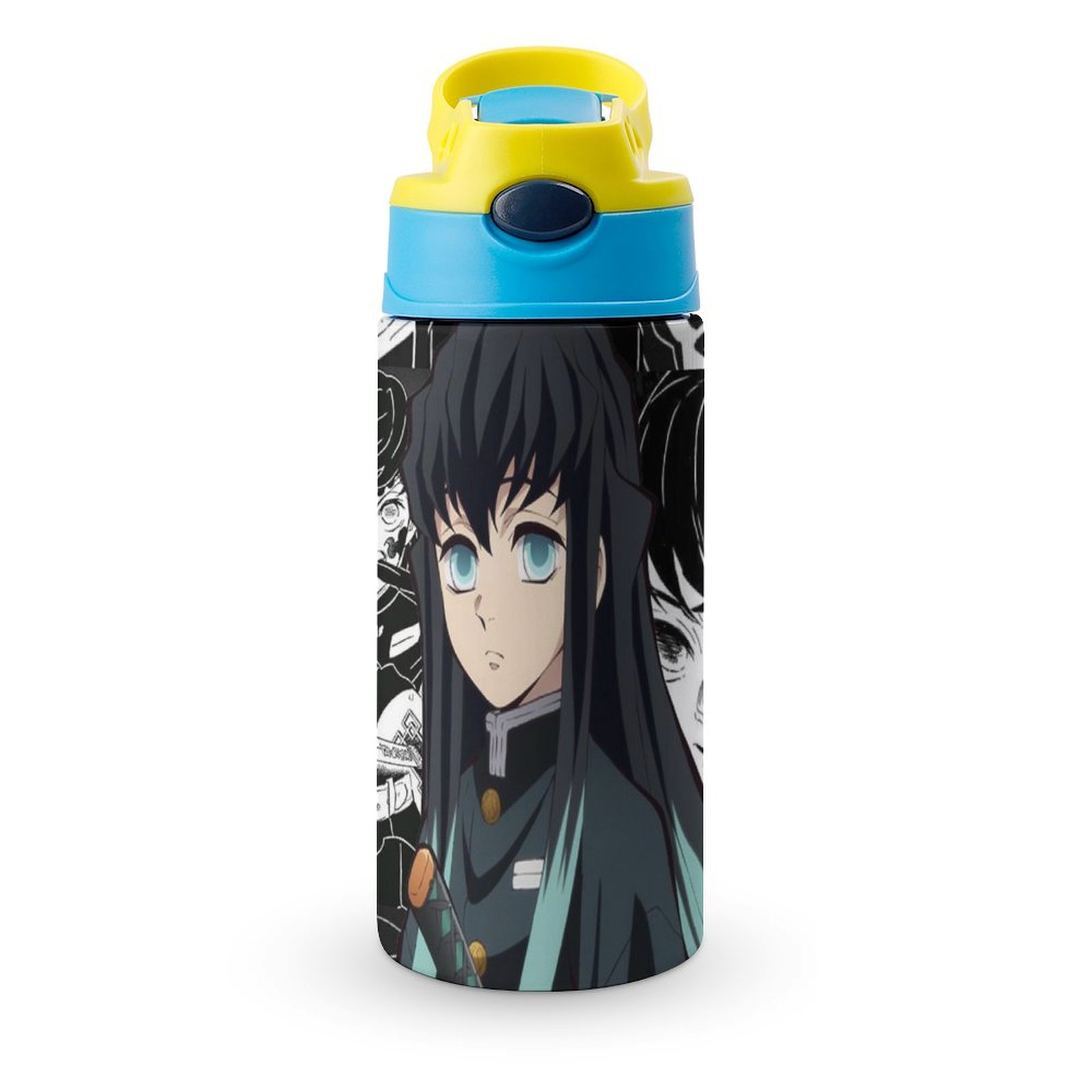 Demon Slayer Muichiro Tokito Kids Water Bottle with Straw - Stainless ...