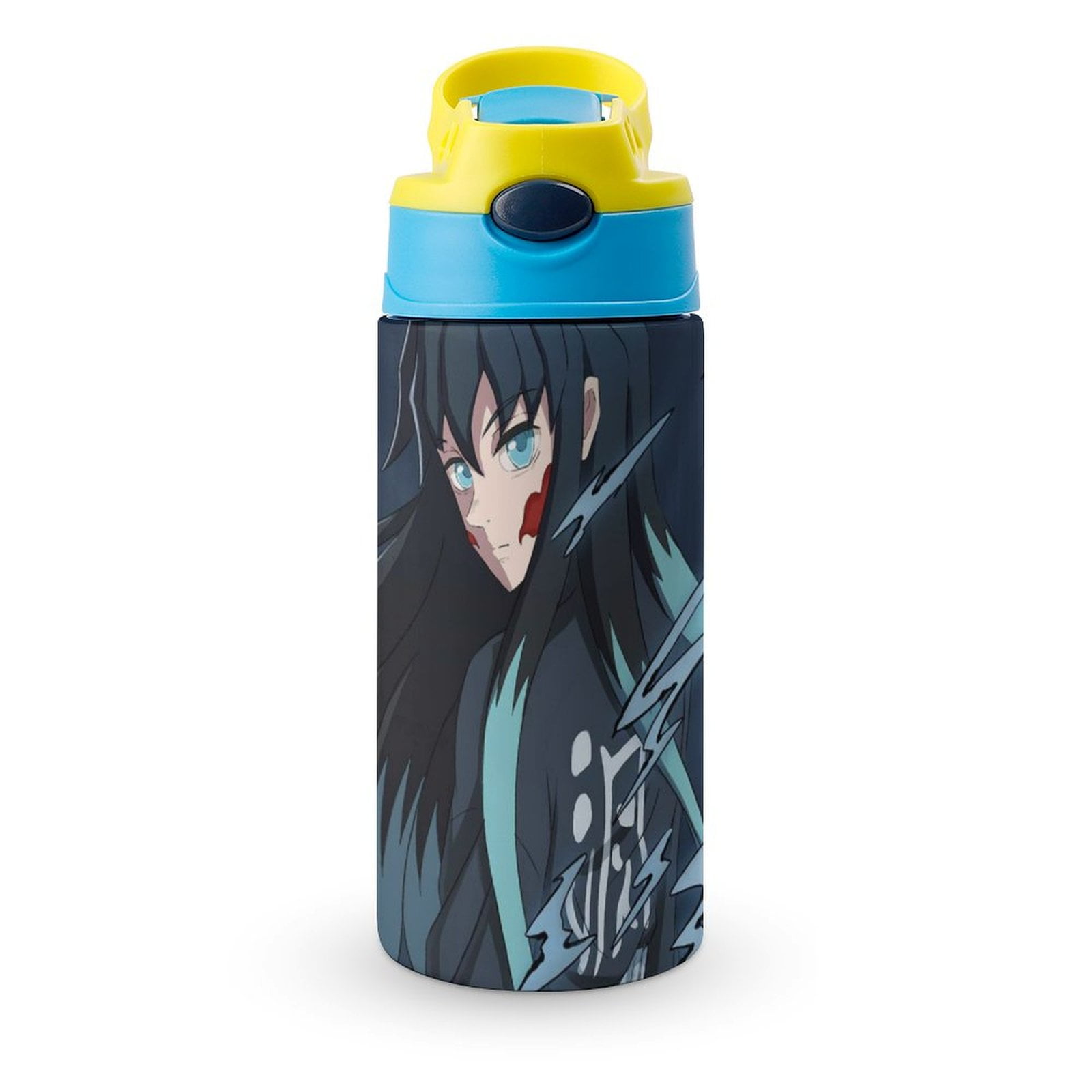 Demon Slayer Muichiro Tokito Kids Water Bottle with Straw - Stainless ...