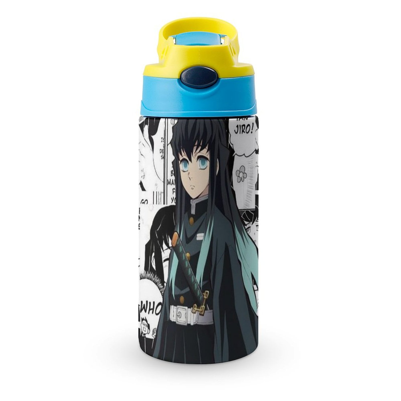 Demon Slayer Muichiro Tokito Kids Water Bottle with Straw - Stainless ...