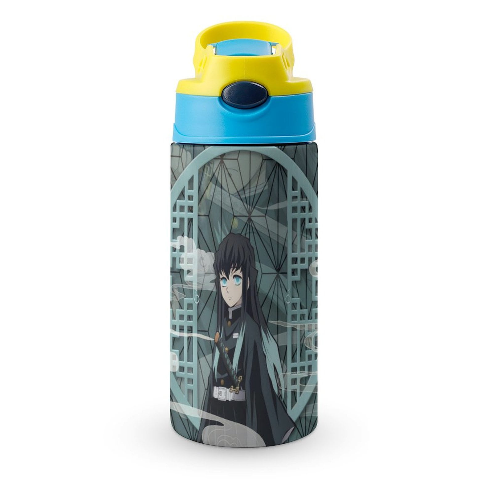 Demon Slayer Muichiro Tokito Kids Water Bottle with Straw - Stainless ...