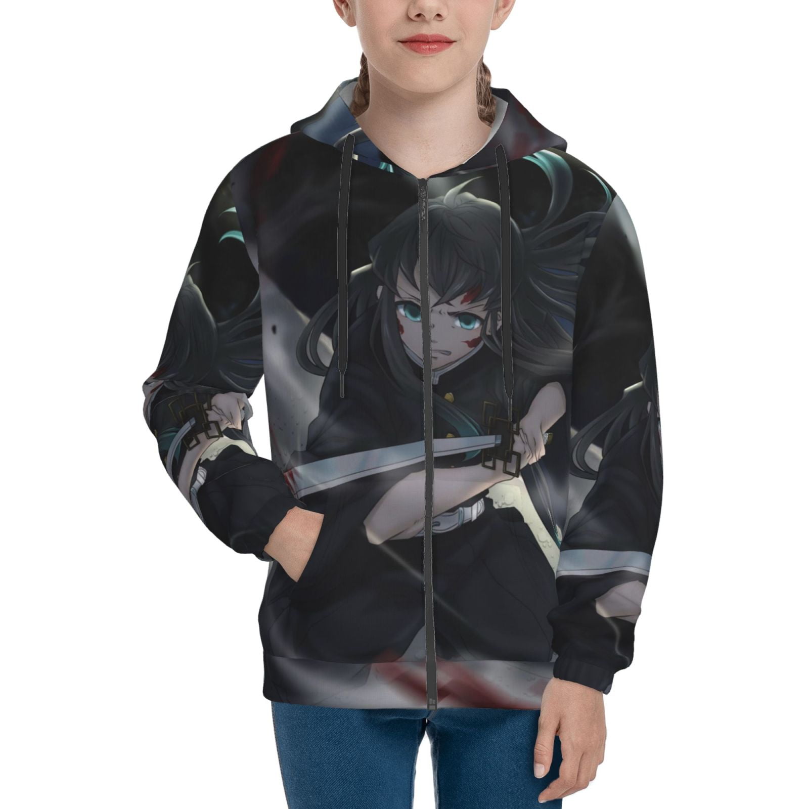 Demon Slayer Muichiro Tokito Kids Zip-Up Hoodie 3d Print Hooded ...
