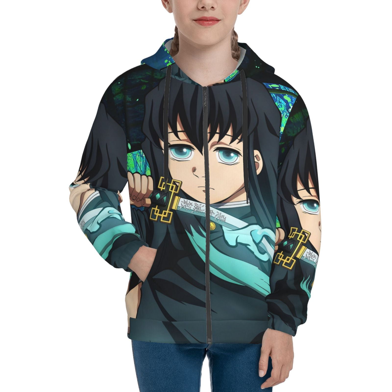 Demon Slayer Muichiro Tokito Kids Zip-Up Hoodie 3d Print Hooded ...