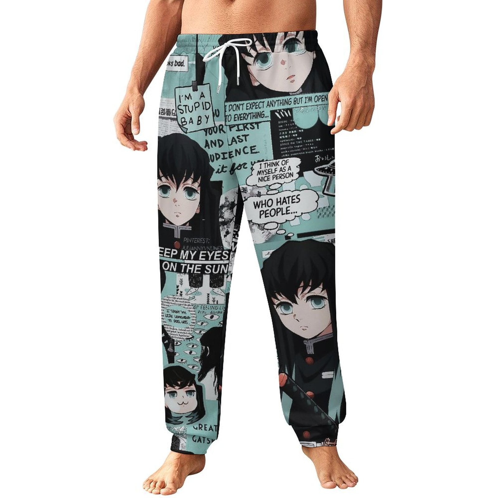 Demon Slayer Muichiro Tokito Men's Athletic Joggers Stretch Sweatpants ...