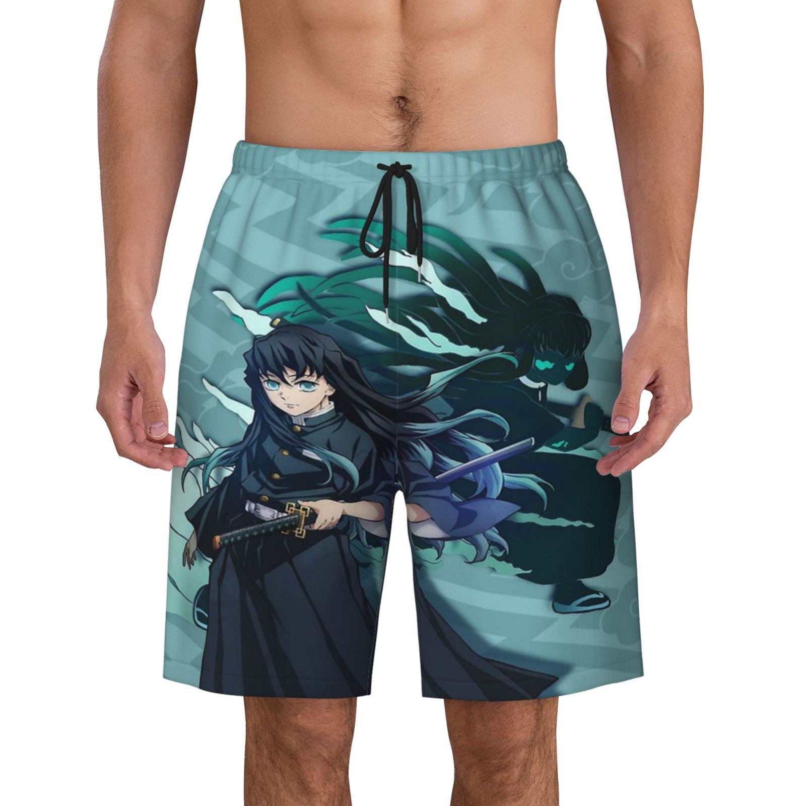Demon Slayer Muichiro Tokito Men's Swim Trunks Quick Dry Board Shorts ...