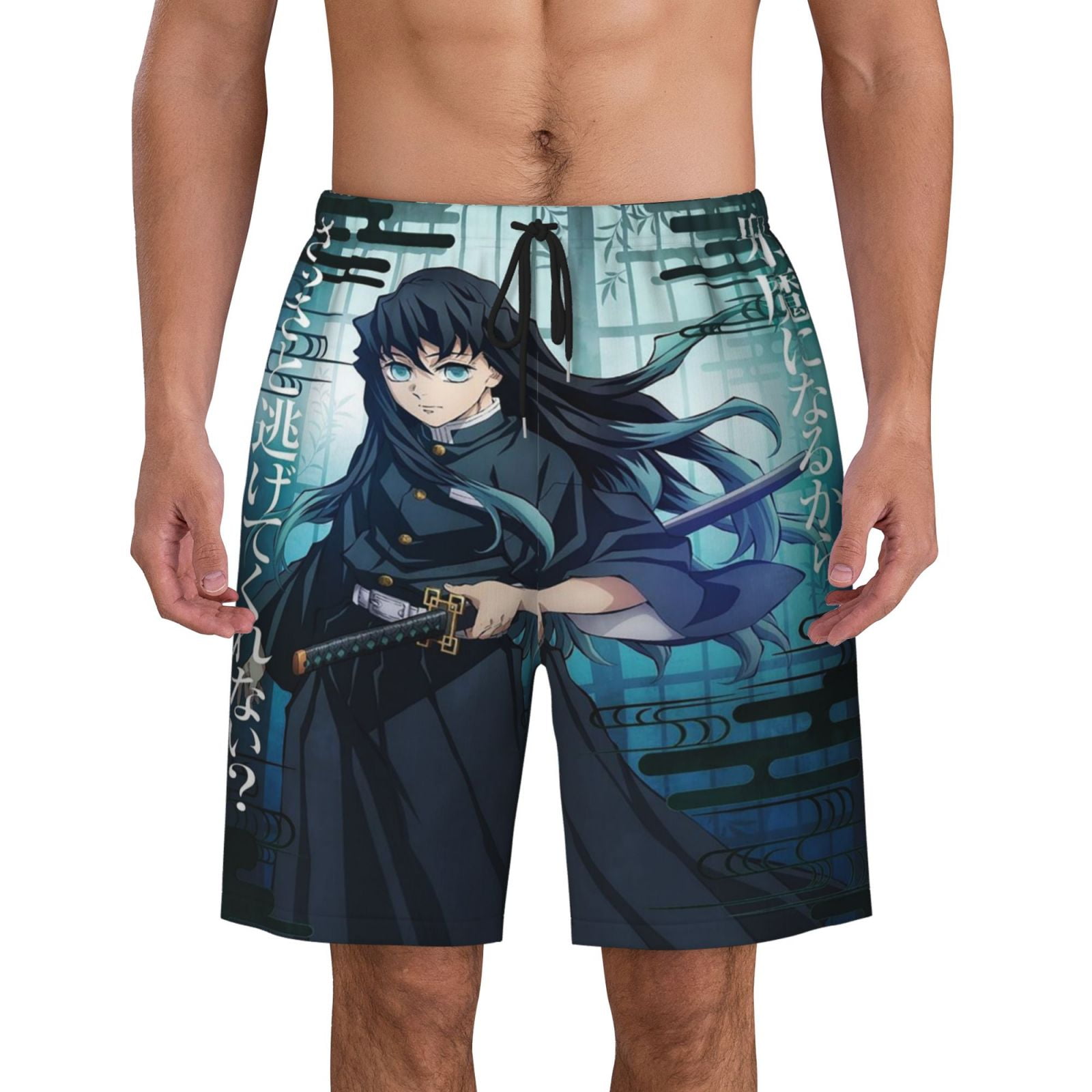 Demon Slayer Muichiro Tokito Men's Swim Trunks Quick Dry Board Shorts ...