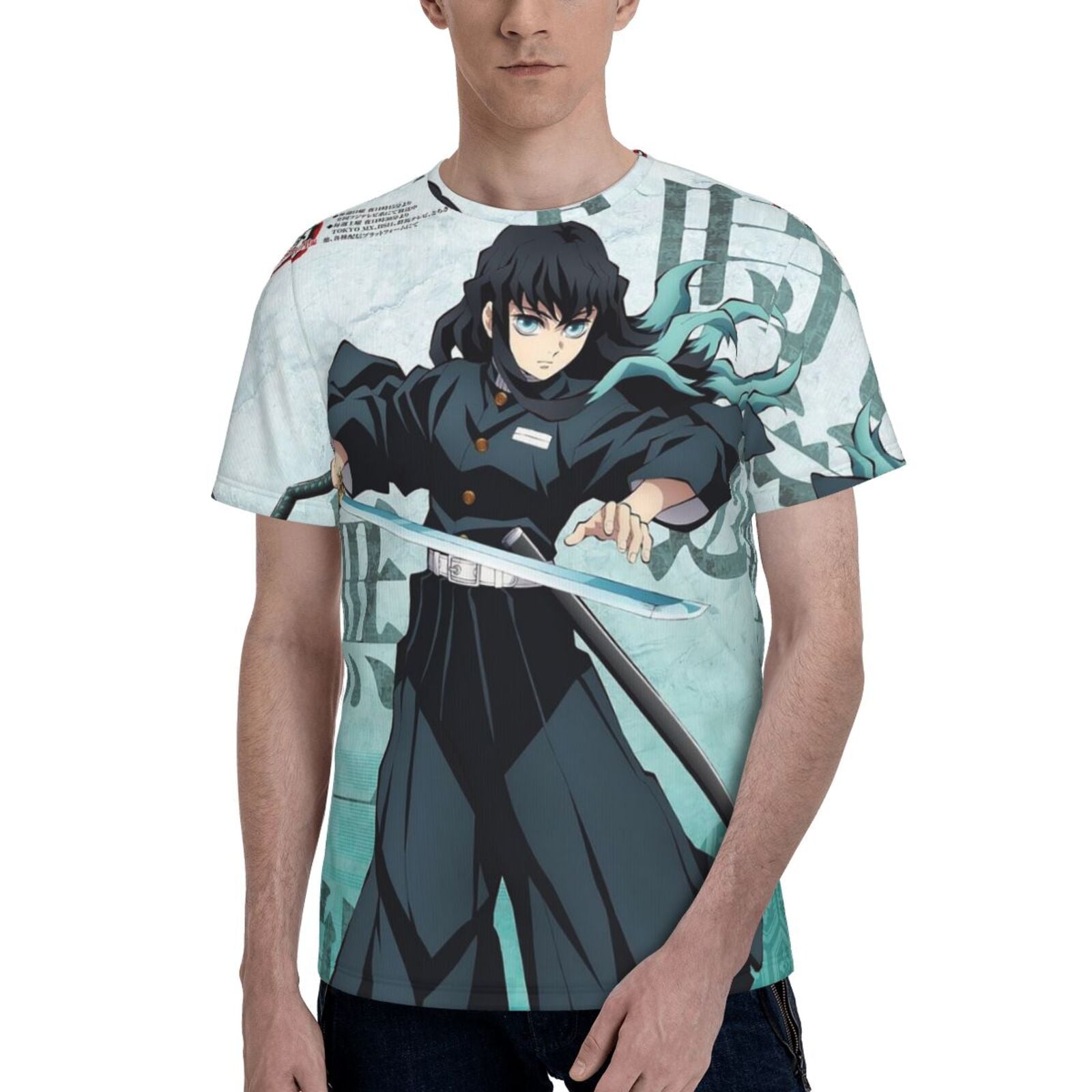 Demon Slayer Muichiro Tokito Mens 3d Graphic Print Shirts Casual Short ...