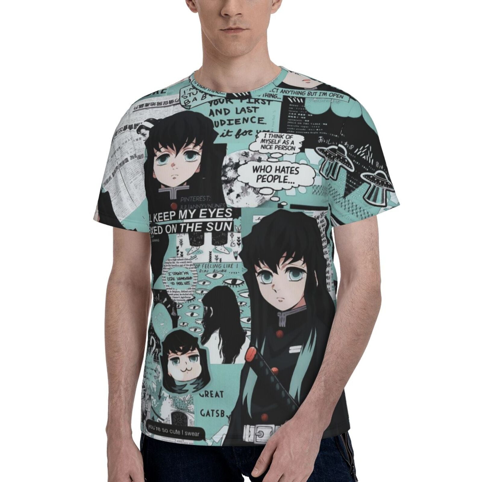 Demon Slayer Muichiro Tokito Mens 3d Graphic Print Shirts Casual Short ...