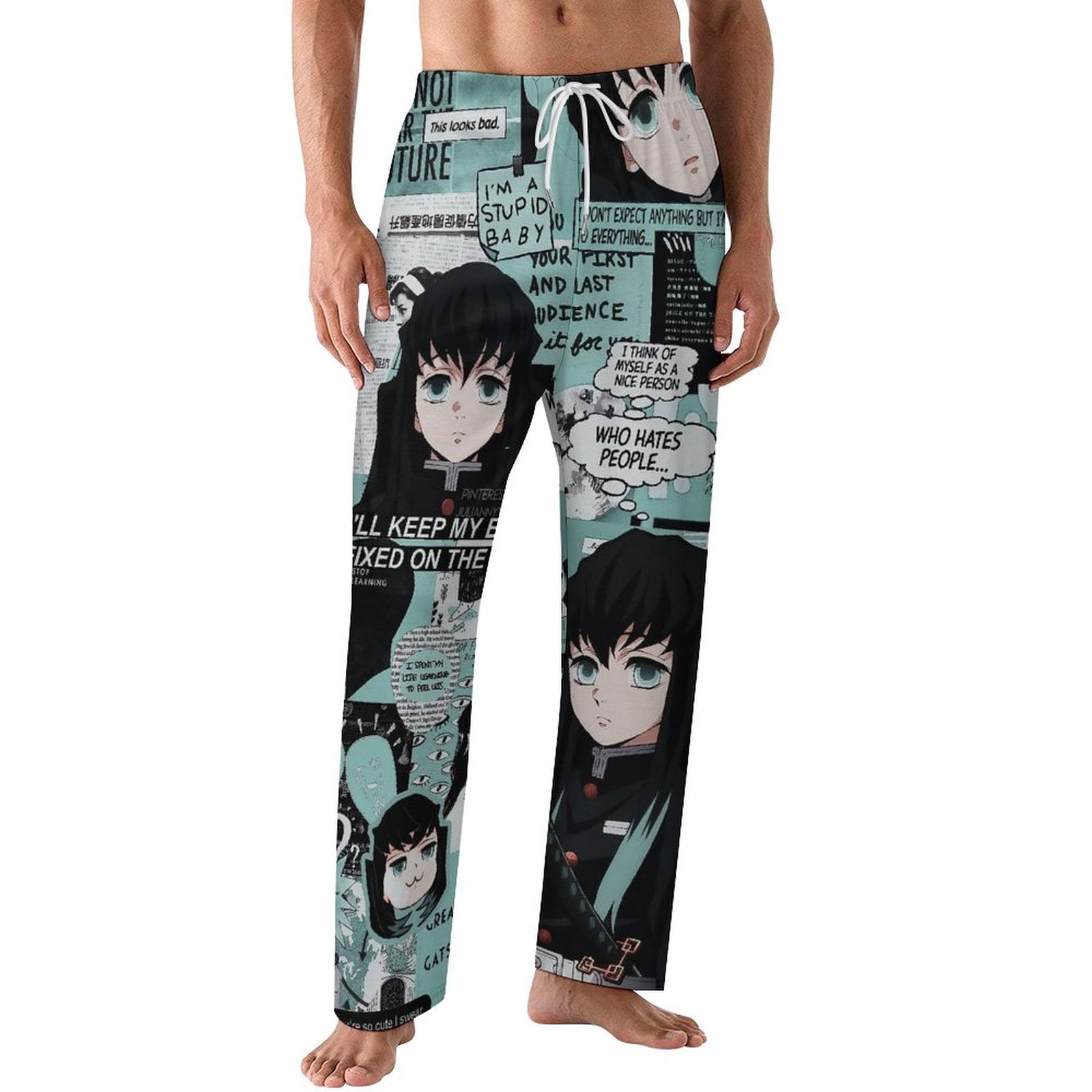 Demon Slayer Muichiro Tokito Mens PJ Pajama Pants Bottoms Lounge Pants ...