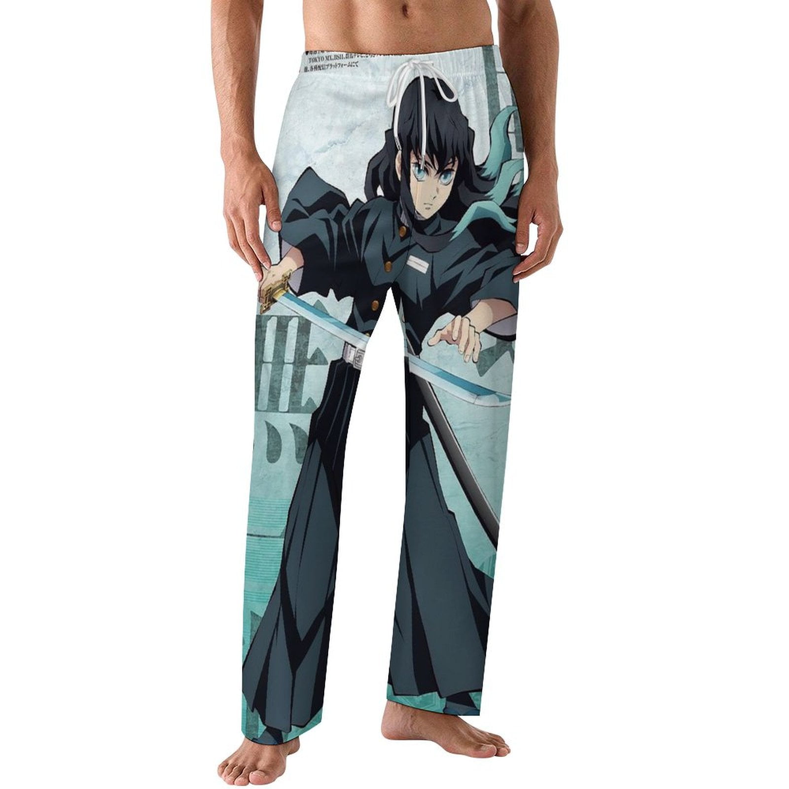 Demon Slayer Muichiro Tokito Mens PJ Pajama Pants Bottoms Lounge Pants ...