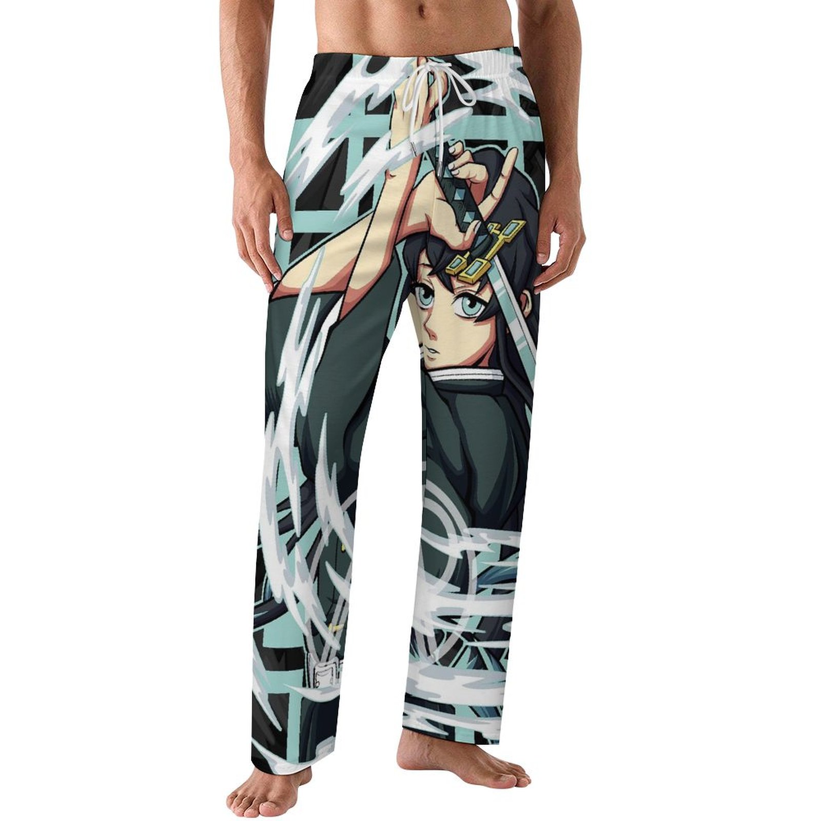 Demon Slayer Muichiro Tokito Mens PJ Pajama Pants Bottoms Lounge Pants ...