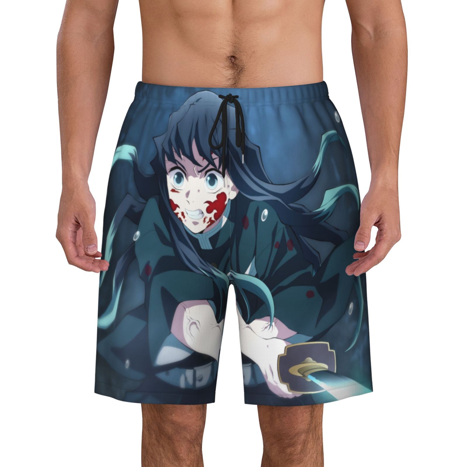 Demon Slayer Muichiro Tokito Mens Swim Trunks Quick Dry Board Shorts ...